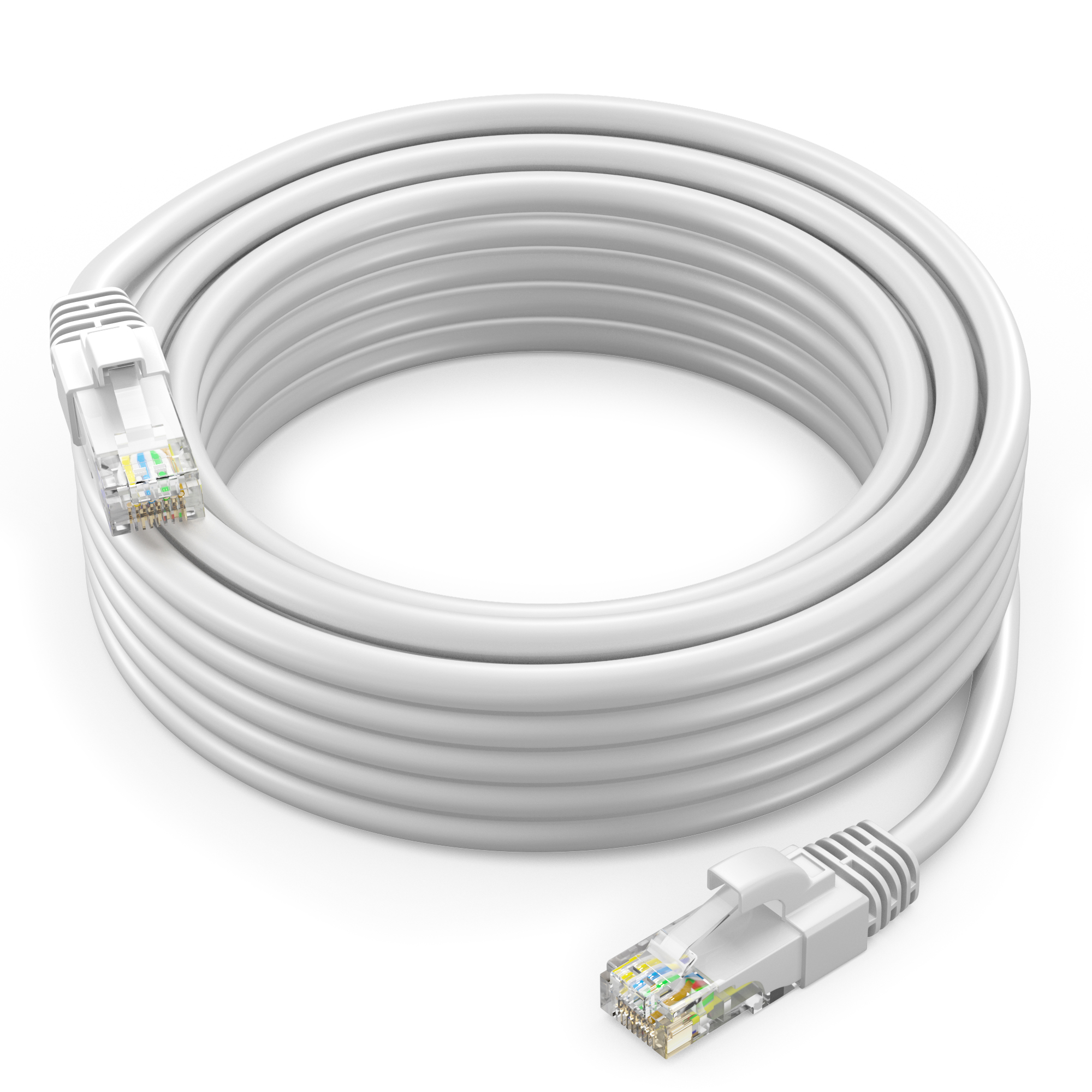 Ethernet Cable & Cat6 Network Cable, 30 ft, White LAN Rj45 Internet ...