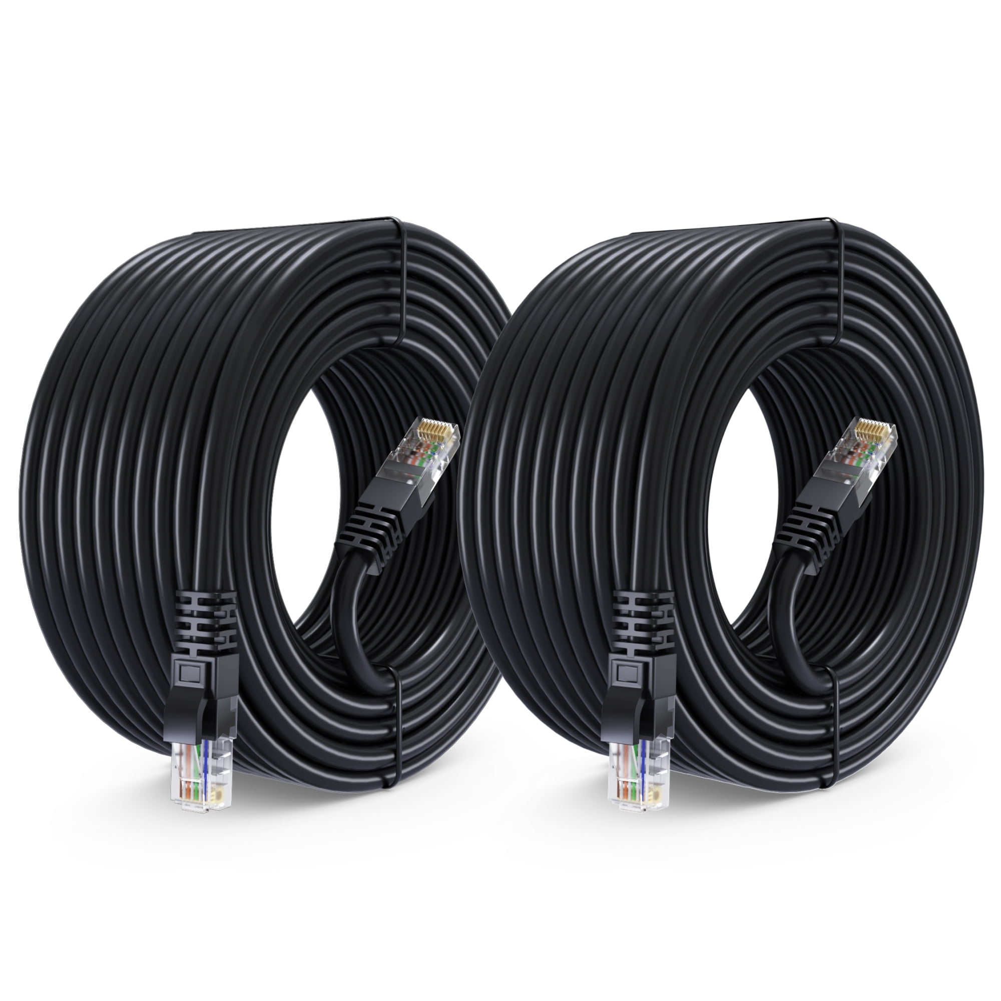 Ethernet Cable & Cat6 Network Cable, 50 ft, Black LAN Rj45 Internet ...
