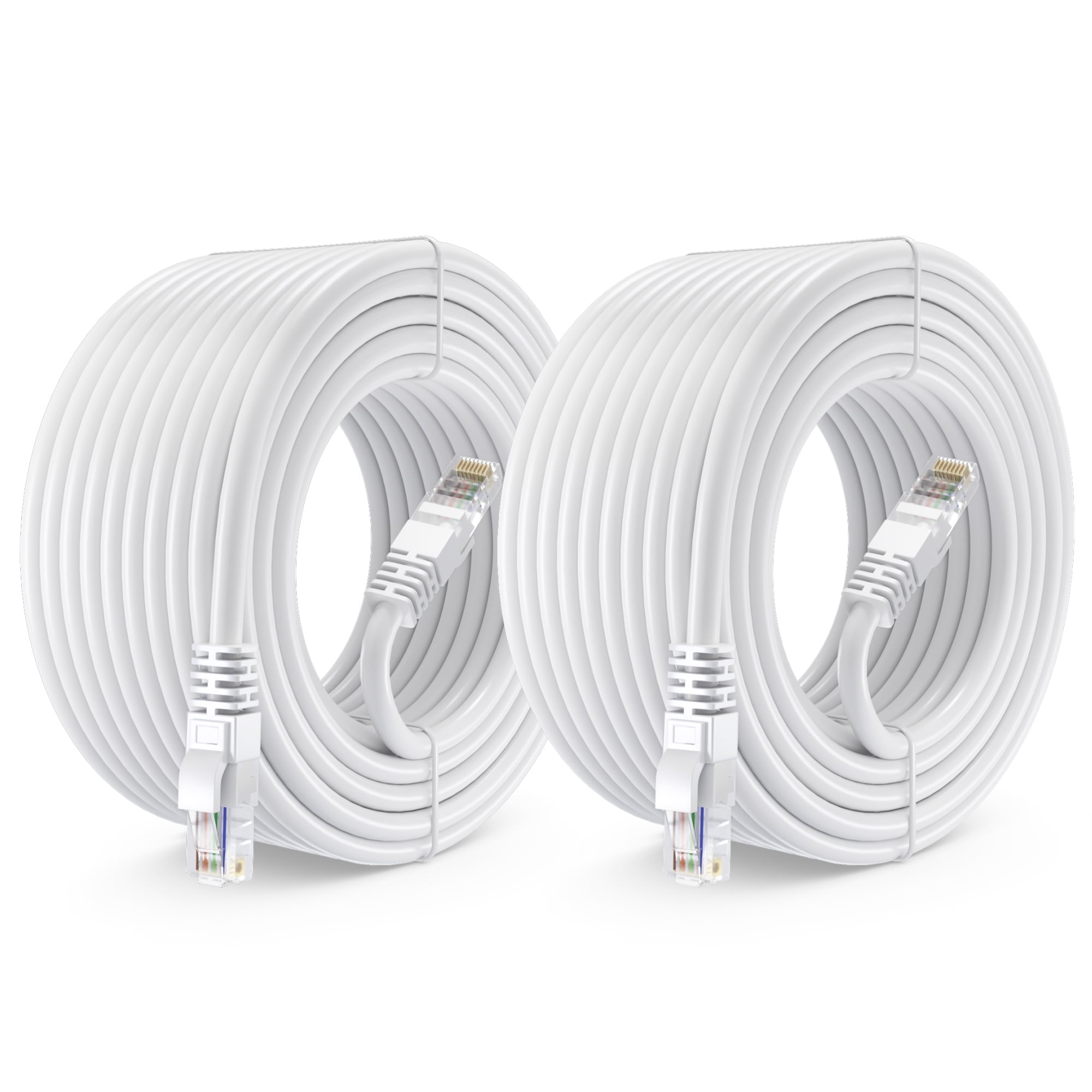 Ethernet Cable & Cat6 Network Cable, 50 ft, White LAN Rj45 Internet ...
