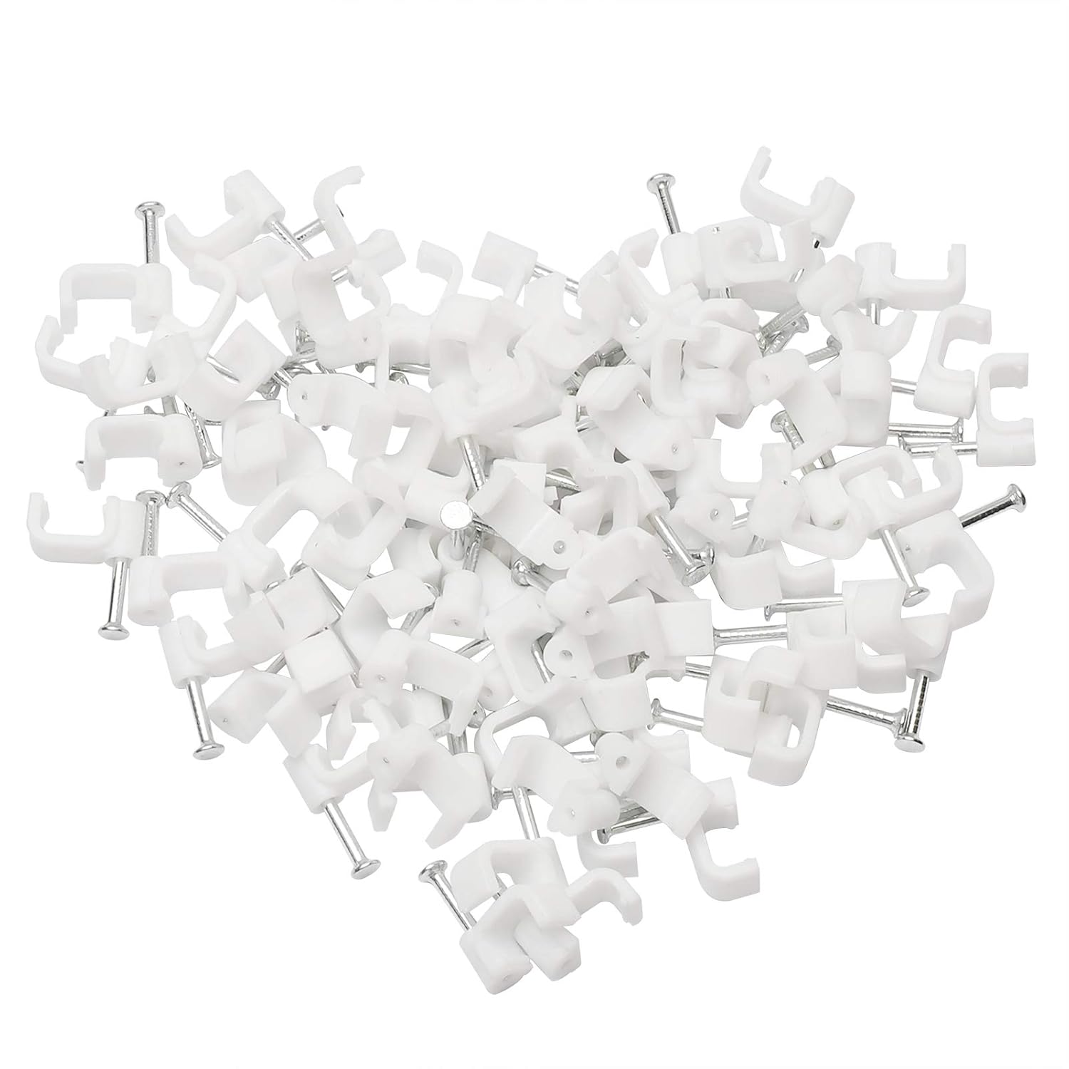 Ethernet Cable Clips White 8mm 200pcs, Single Coaxial Cable Clamps with ...