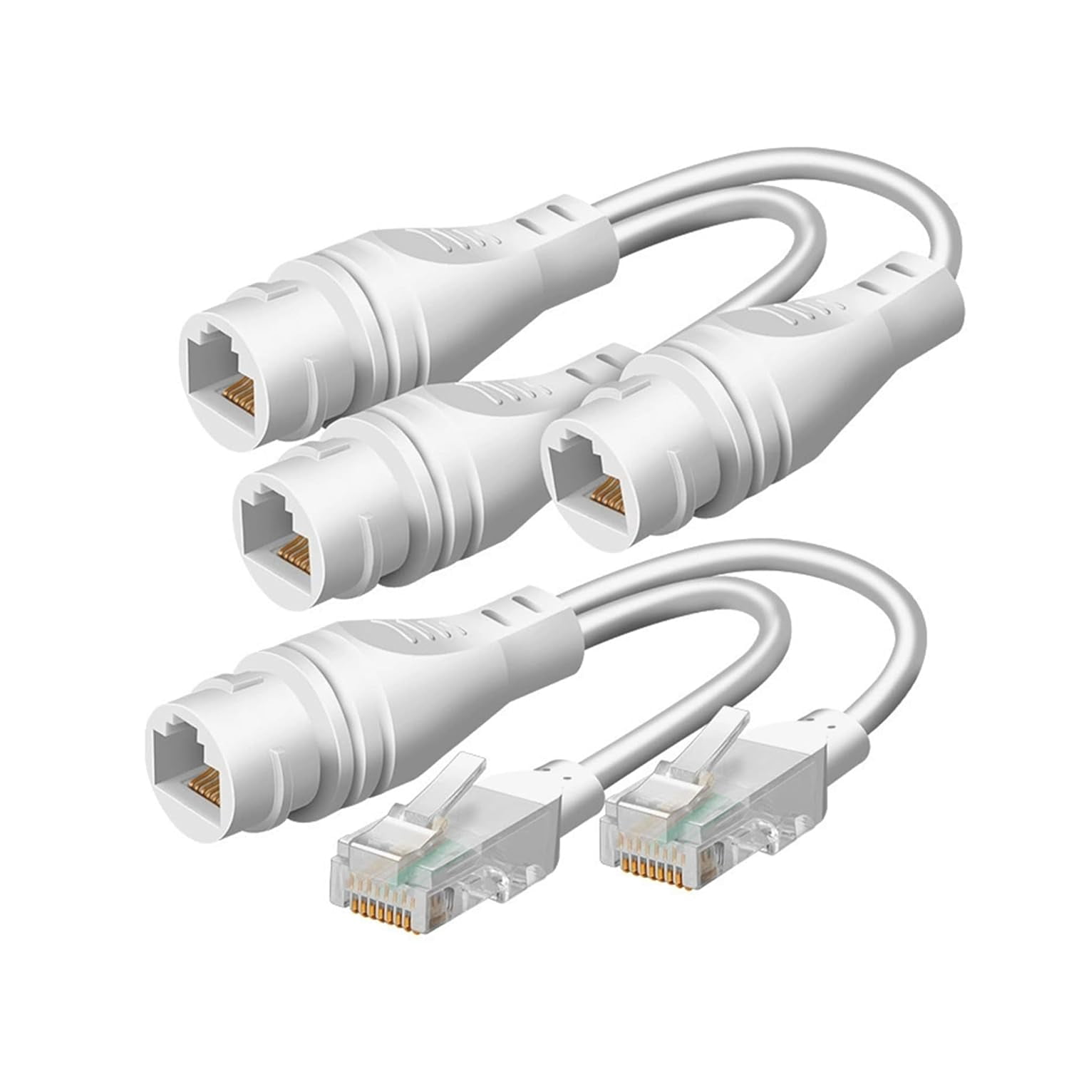Ethernet Cable Splitter 1 Pair of Waterproof RJ45 Splitter 1 to 2 Way ...