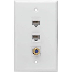 Bates- 1 Port Ethernet Wall Plate, 2 Pack, RJ45 Wall Jack, Cable ...