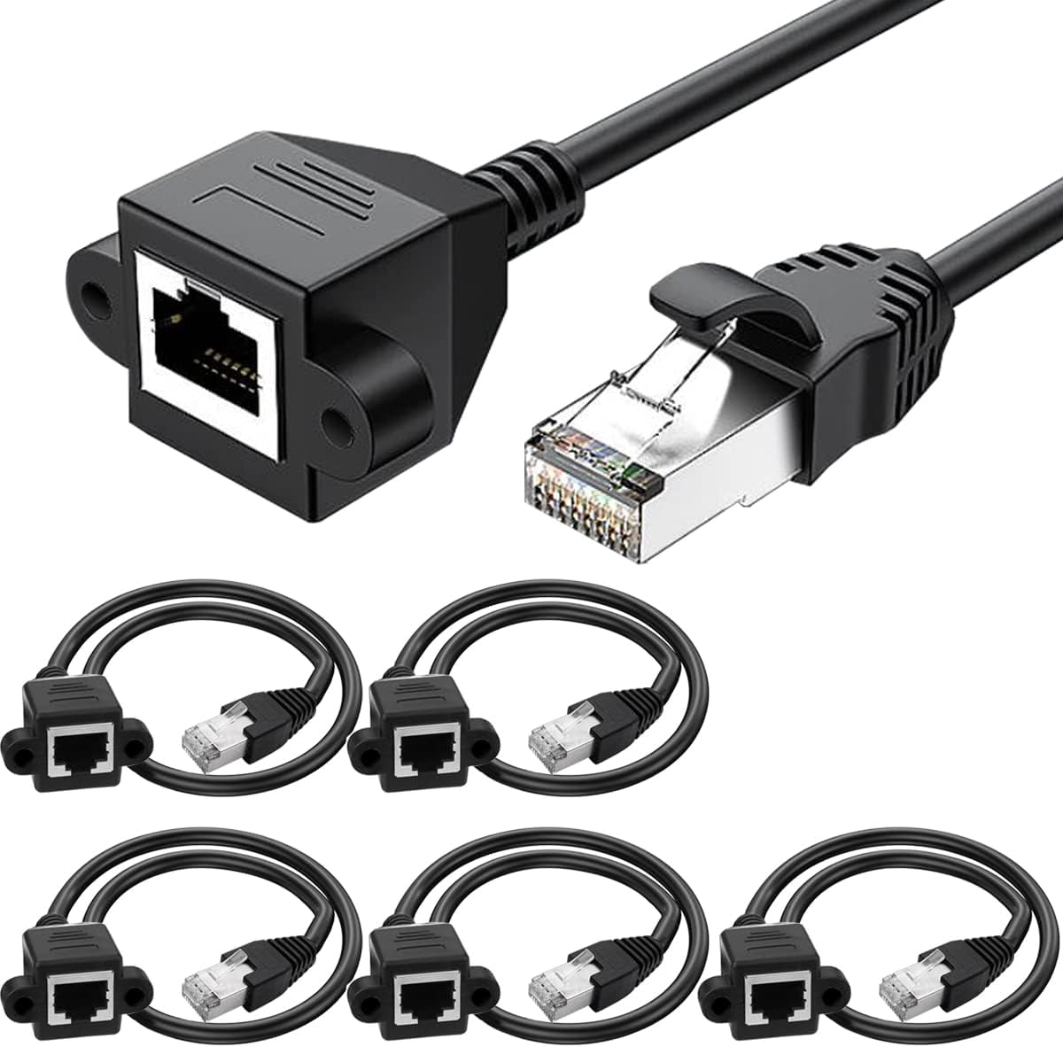 Ethernet Extension Cable, 5 Pack CAT5 LAN RJ45 Network Patch Cord Male ...