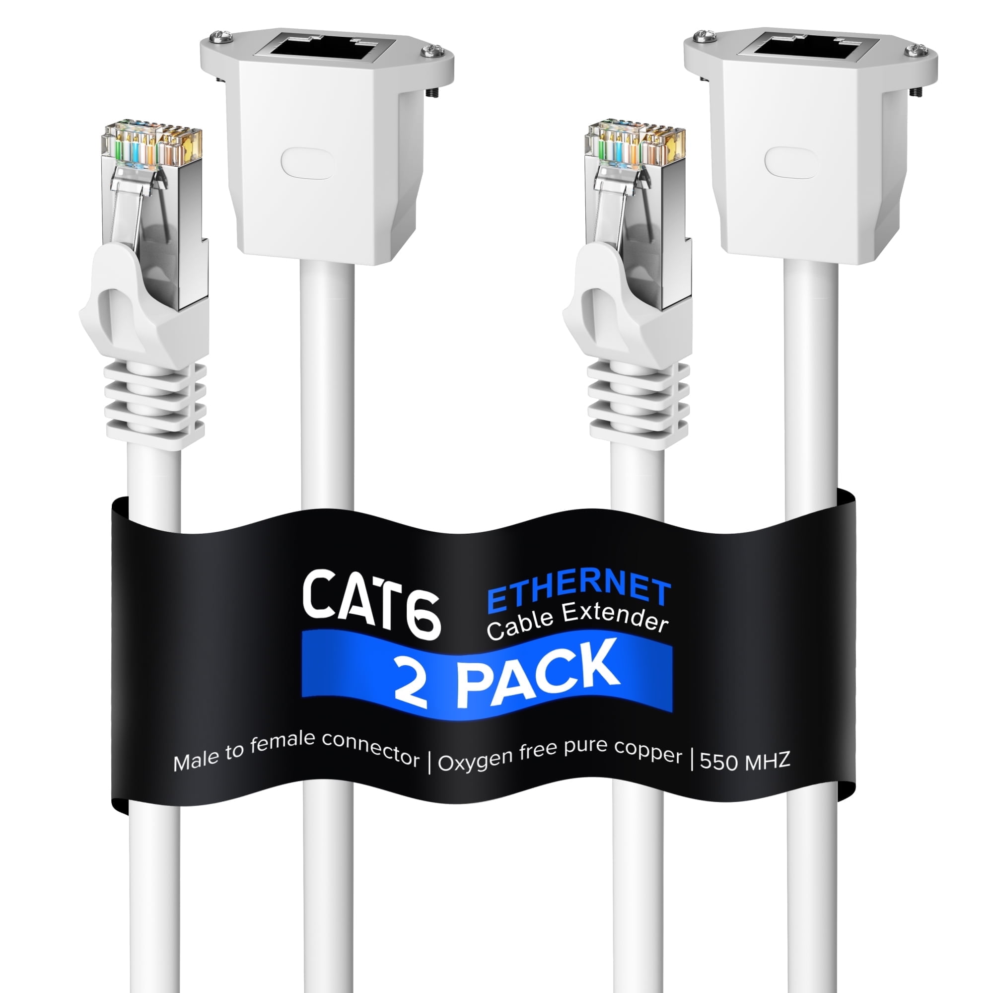 Ethernet Extension Cable 5 ft Cat6 Male to Female RJ45 Connector ...