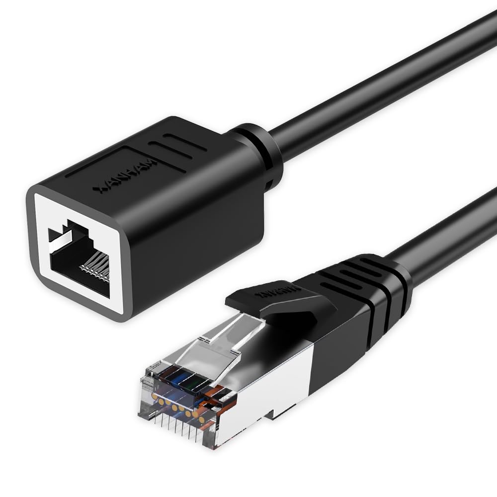 Ethernet Extension Cable 6.6ft Cat6 Network Patch Cord Extender RJ45 ...
