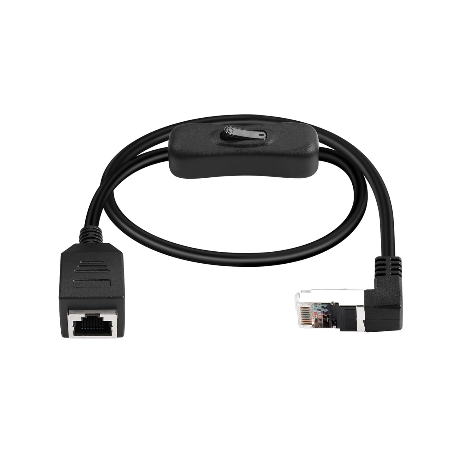 Ethernet Extension Cable 90 Degree Angled RJ45 Male to Female Network ...