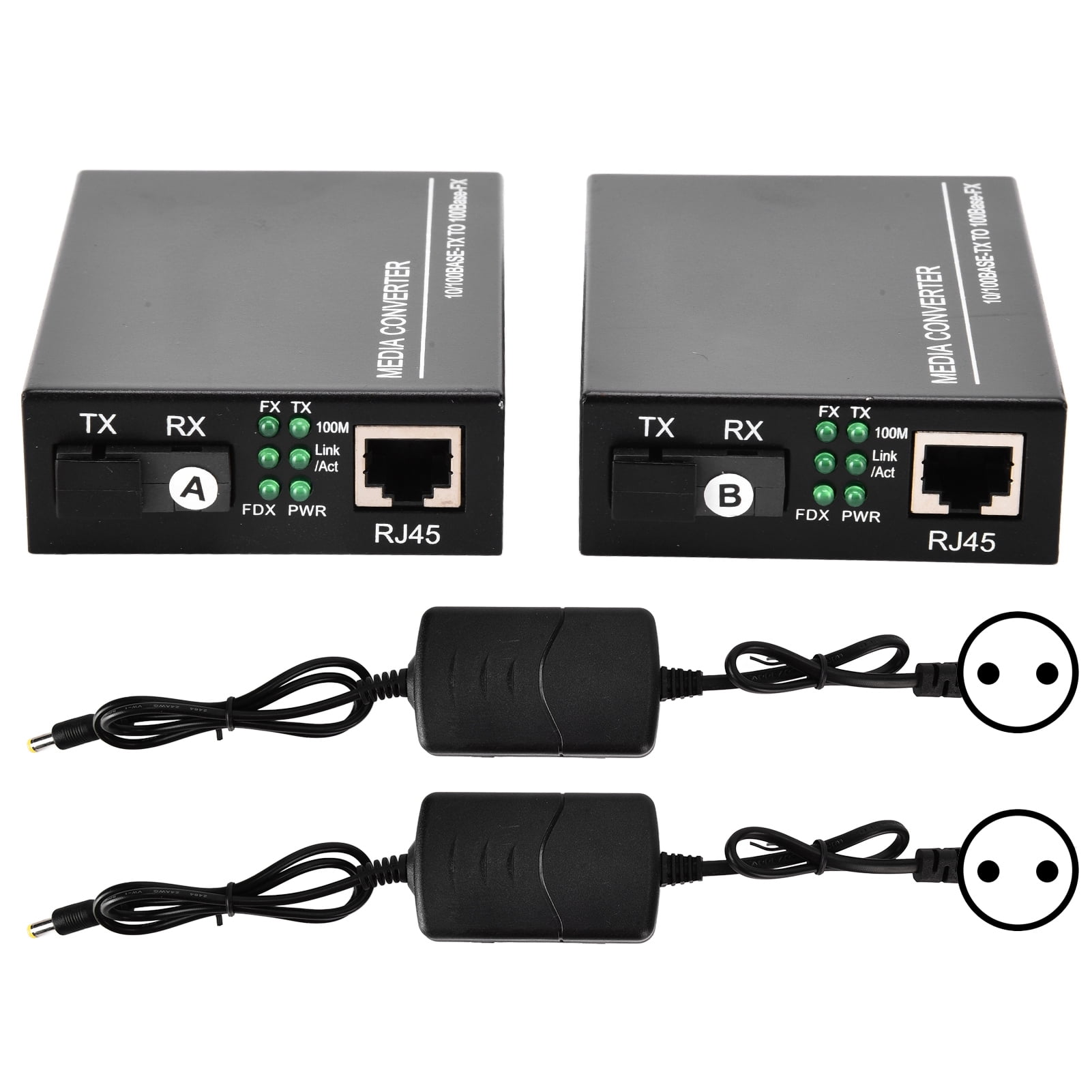 Ethernet Fiber Optical Transceiver SC/FC Media Converter 10/100Mbps ...