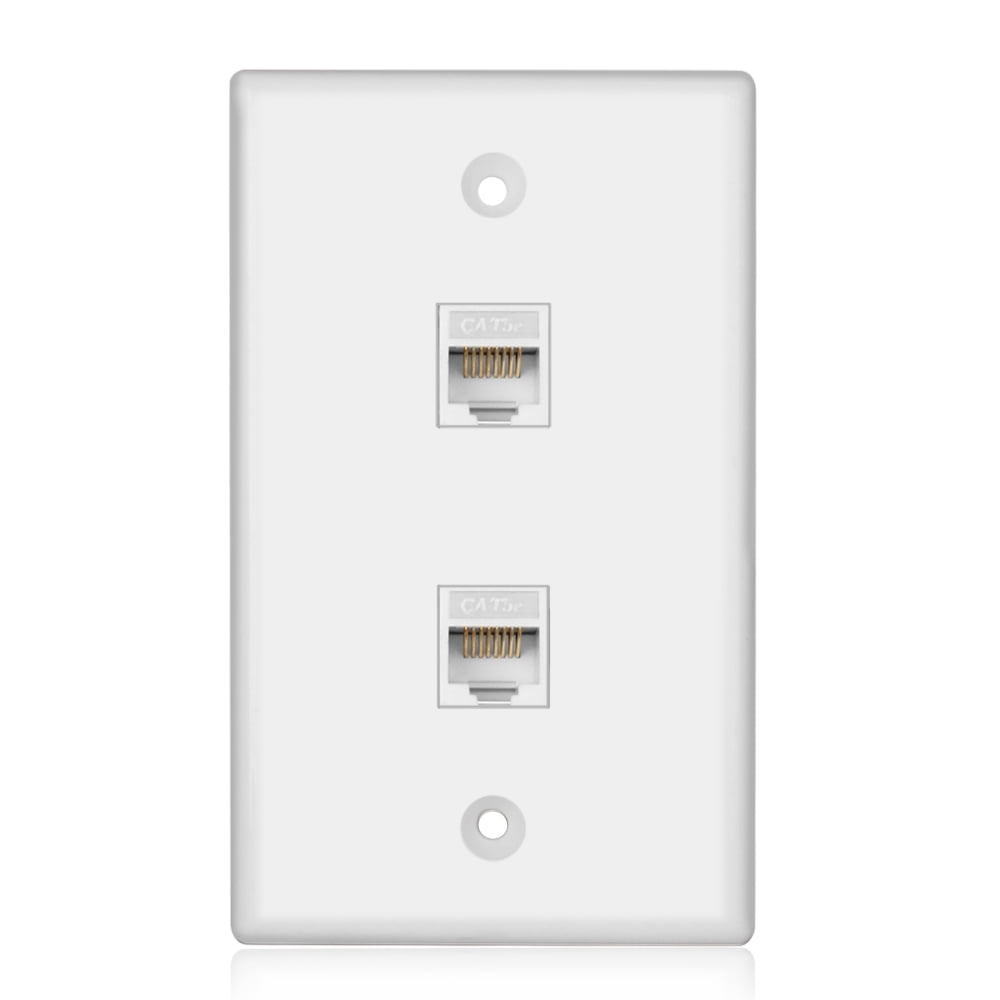 Ethernet Network Cat5E Wall Plate - Dual 2 RJ45 Keystone Connector ...