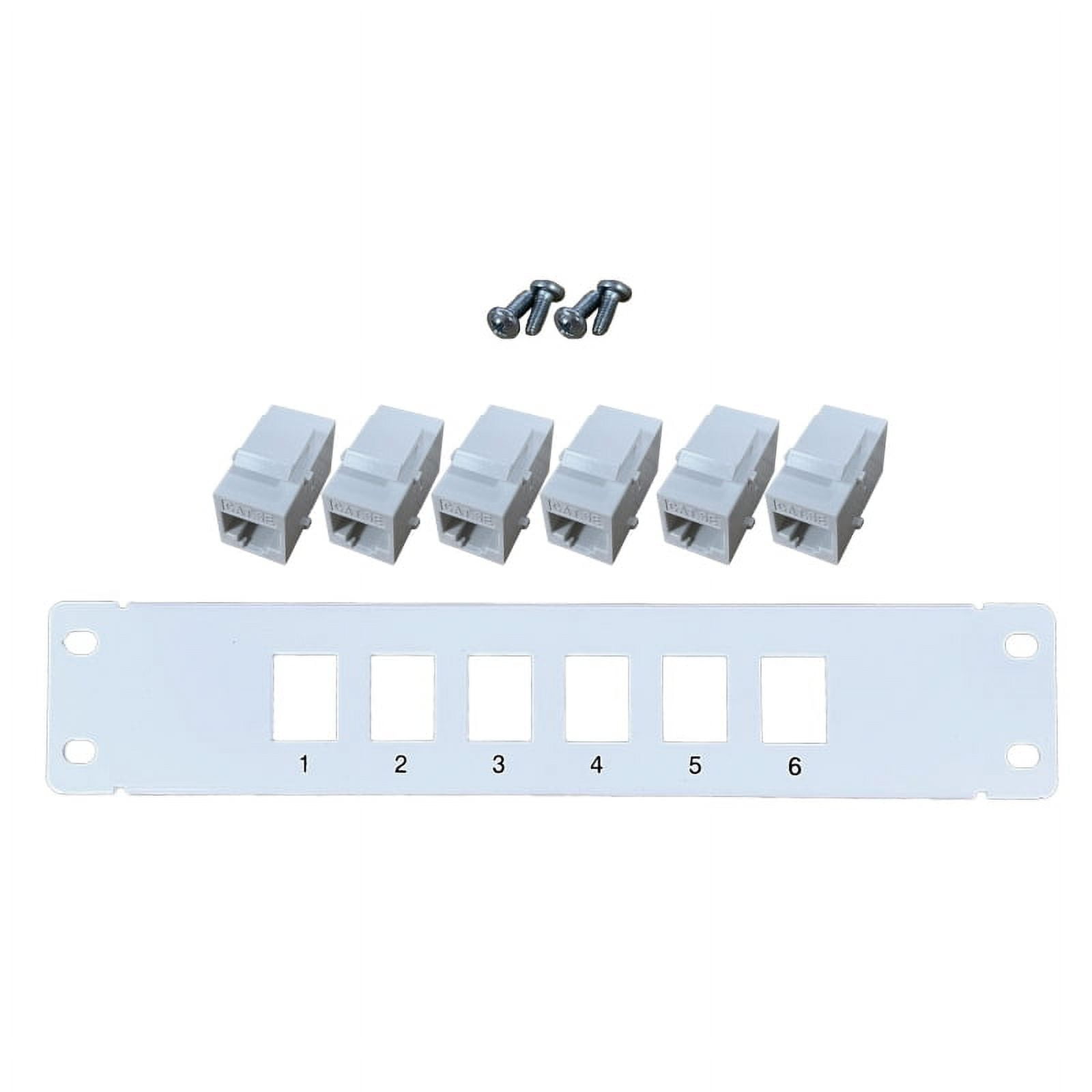 Ethernet Patch Panel CAT5e 6 Port RJ45 Wall & Rack Mount Keystone Jack ...