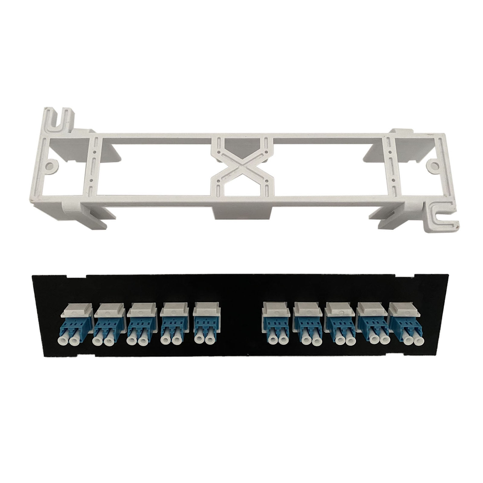 Ethernet Patch Panel LC Optical 10Port RJ45 Wall Rack Mount Keystone ...