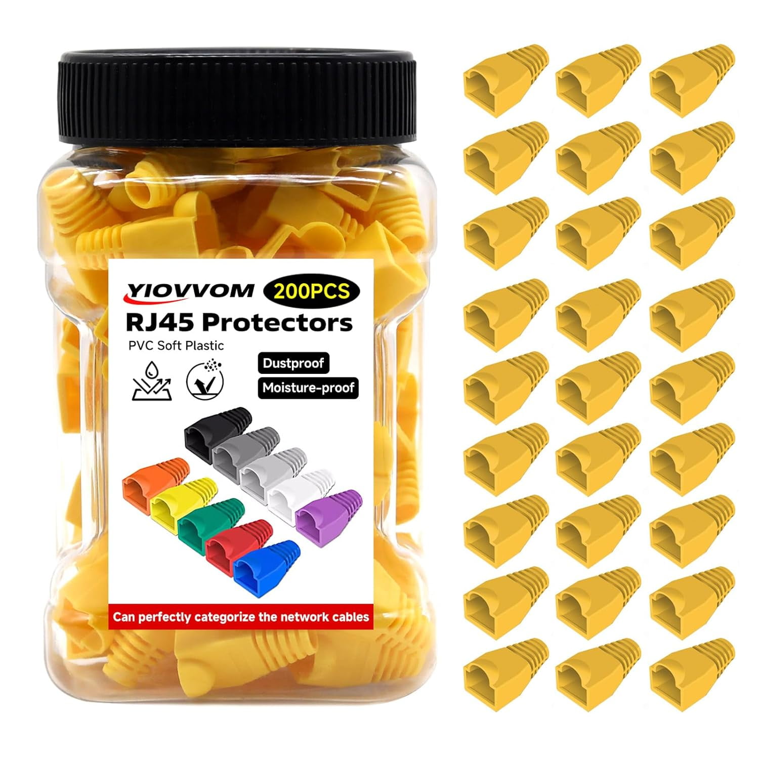 Ethernet RJ45 Cable Connector Soft Plastic Boots, Cover Strain Relief ...