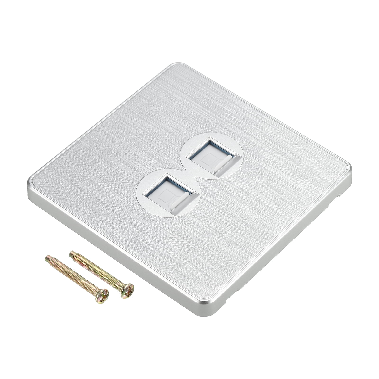 Ethernet Socket Dual Port RJ45 CAT6 Wall Plate Silver Tone for ...