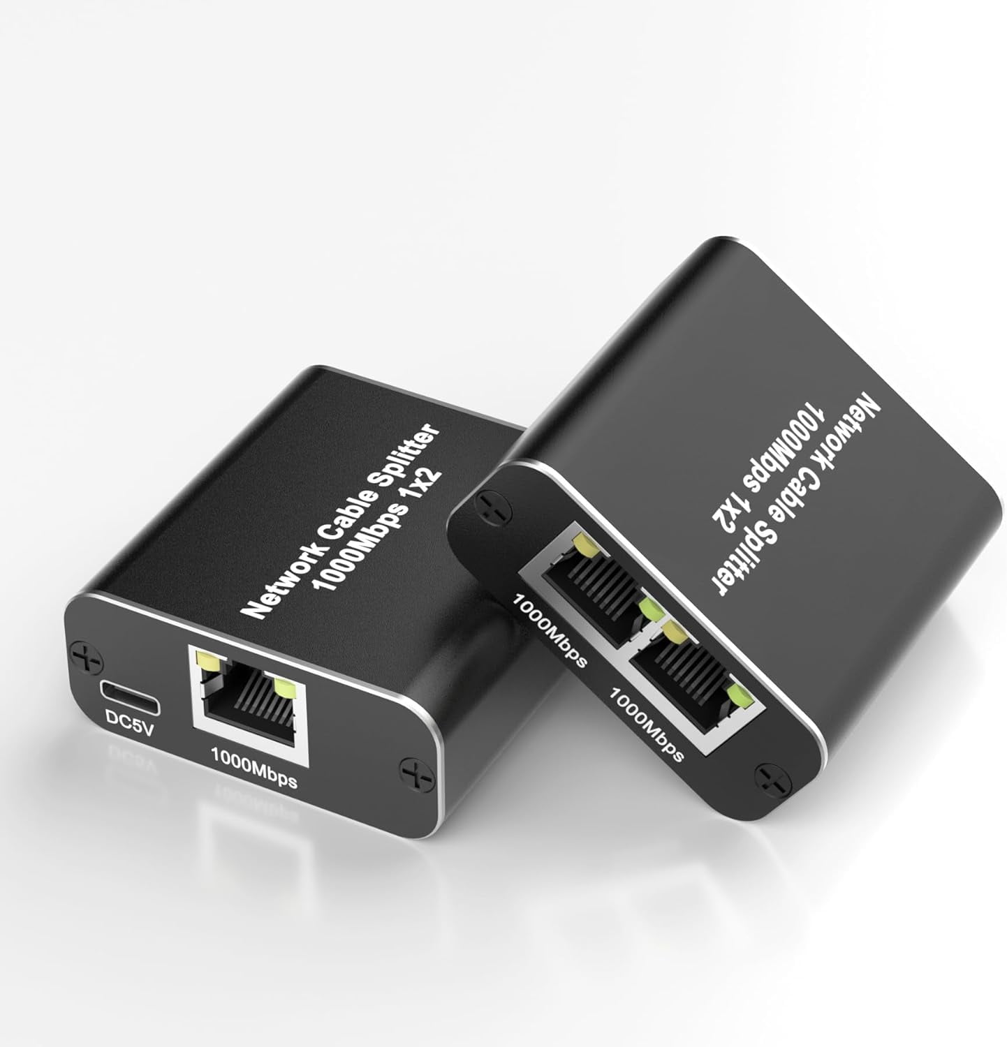 Ethernet Splitter 1 to 2, Gigabit Network Splitter with USB Power Cable ...