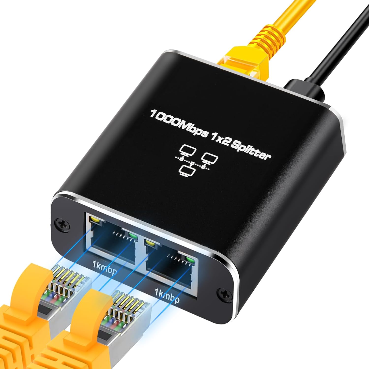 Ethernet Splitter 1 to 2 High Speed 1000Mbps, Ethernet Cable Splitter ...