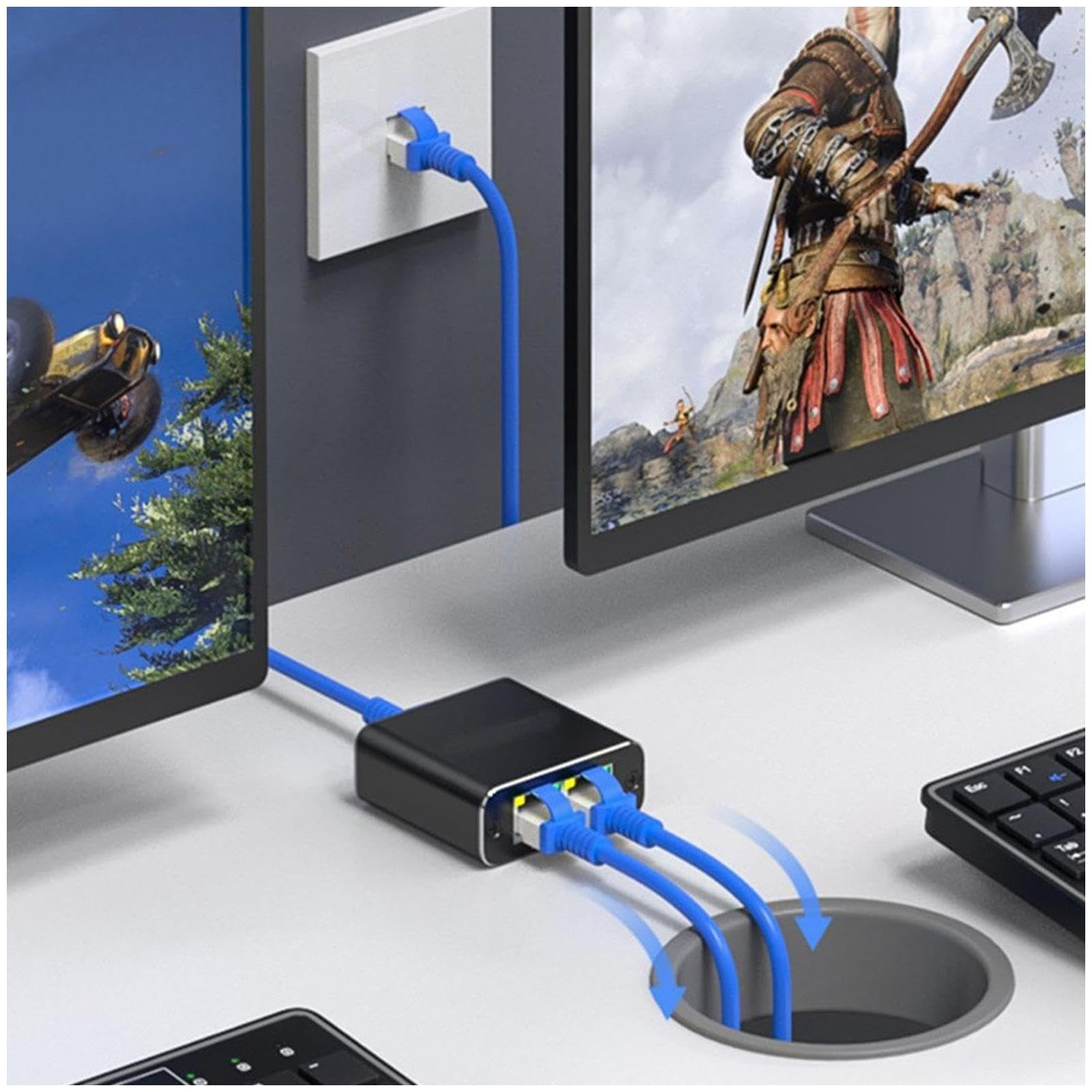 Ethernet Splitter 1 To 2 High Speed 1000Mbps RJ45 Ethernet Splitter ...