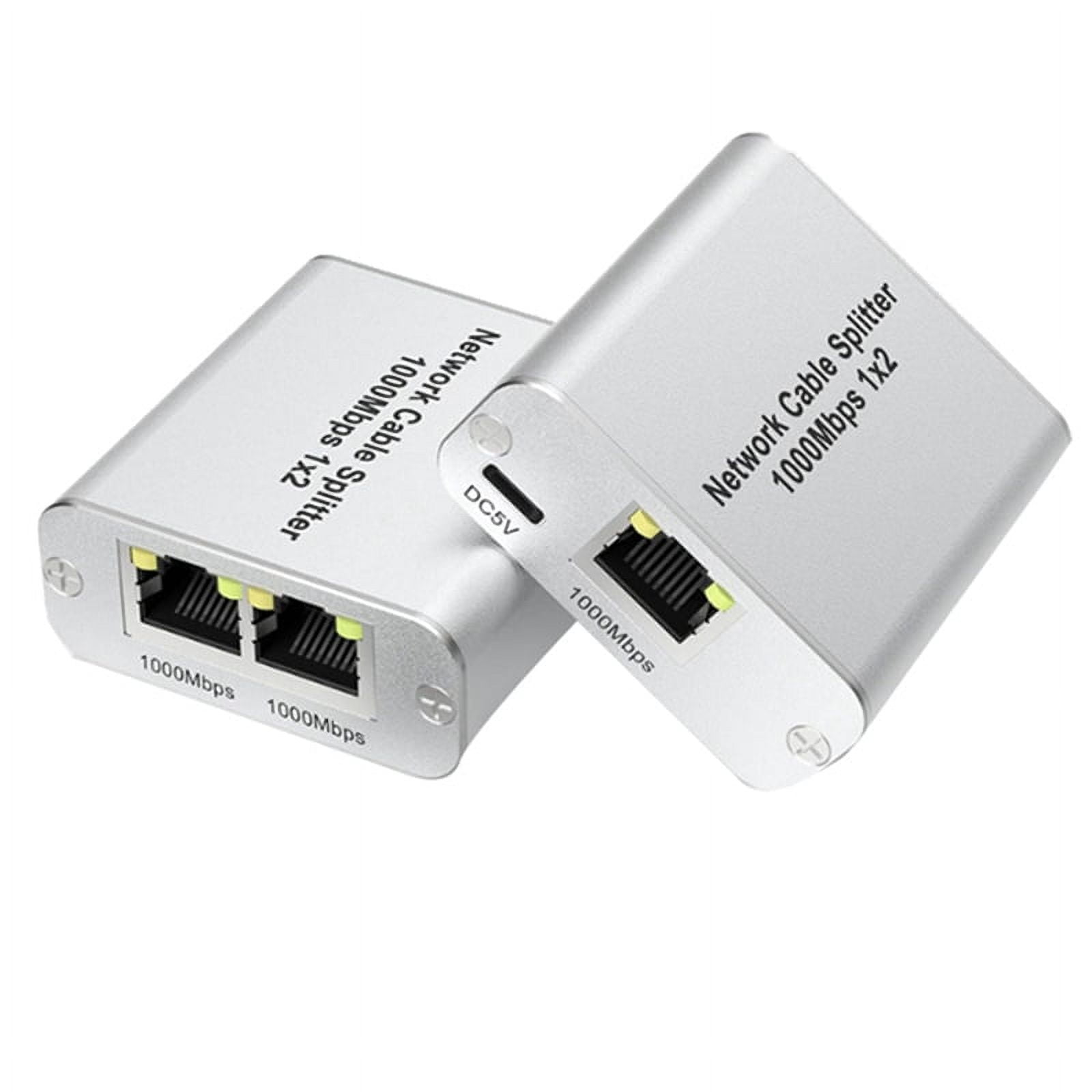 Ethernet Splitter 1 to 2 High Speed Gigabit Switch Port Internet RJ45 ...