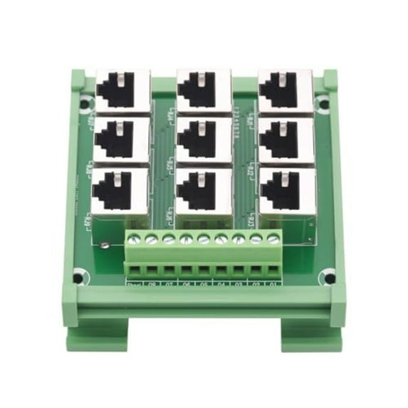 Ethernet Terminal Block Adapter For Rj45 8P8C Connector With 9 Ports ...