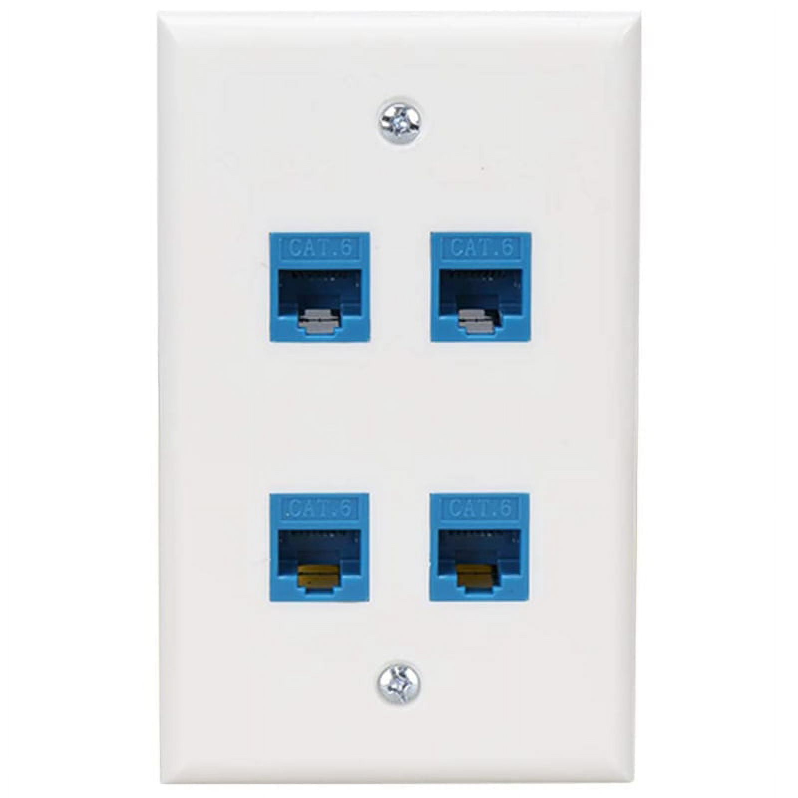 Torribala Ethernet Wall Plate, 4 Port, Cat7/6/6E/5/5E, Blue, Aluminum ...