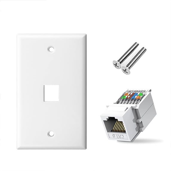 Ethernet Wall Plate Outlet, 10 Pack Tool-Less RJ45 Keystone Jack, No ...