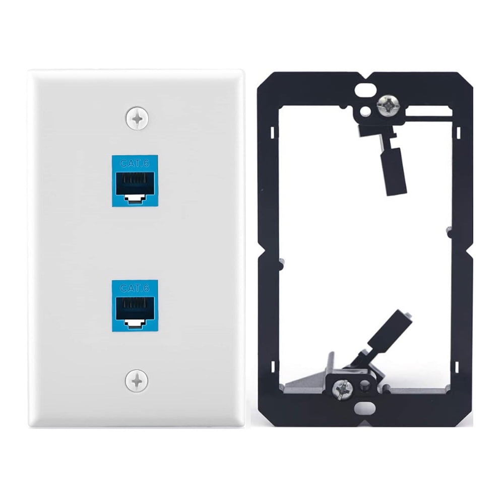 Ethernet Wall Plate with Low Voltage Mounting Bracket,Single Gang 2 ...