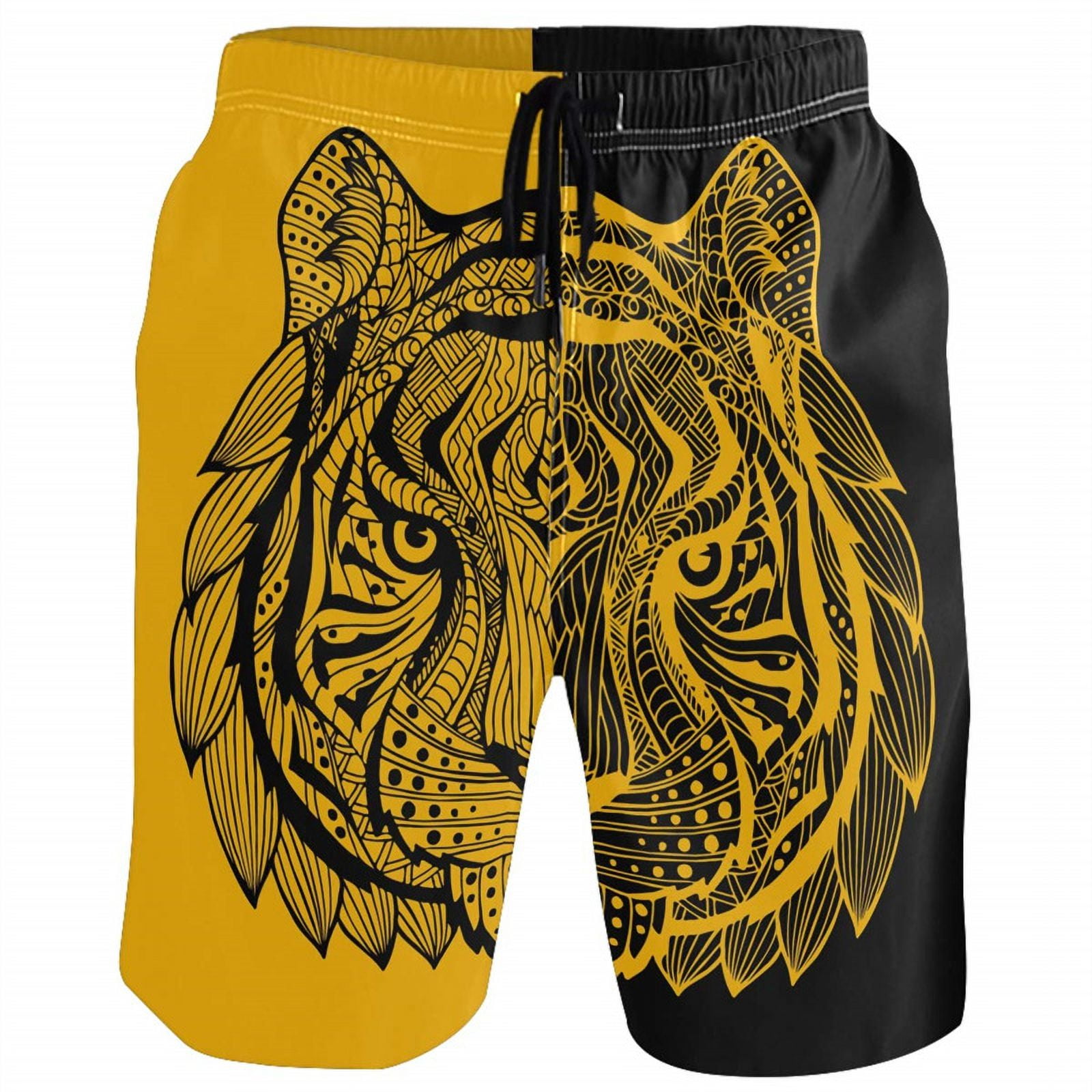 Ethic Bohemian Graphic Ice Shorts Pants Men 3D Tiger Print Fashion y2k ...