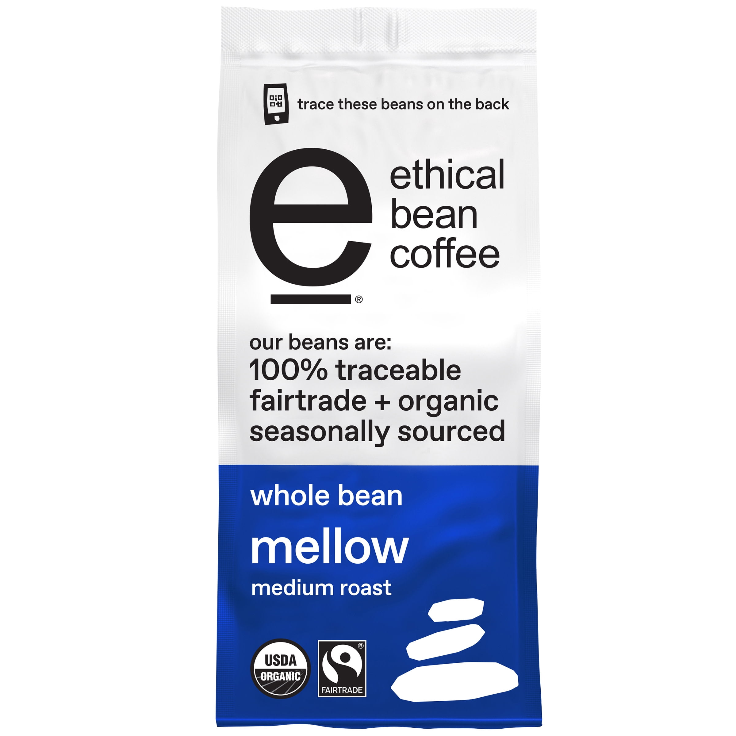 Ethical Bean Fair Trade Organic Coffee, Mellow Medium Roast, Whole Bean ...