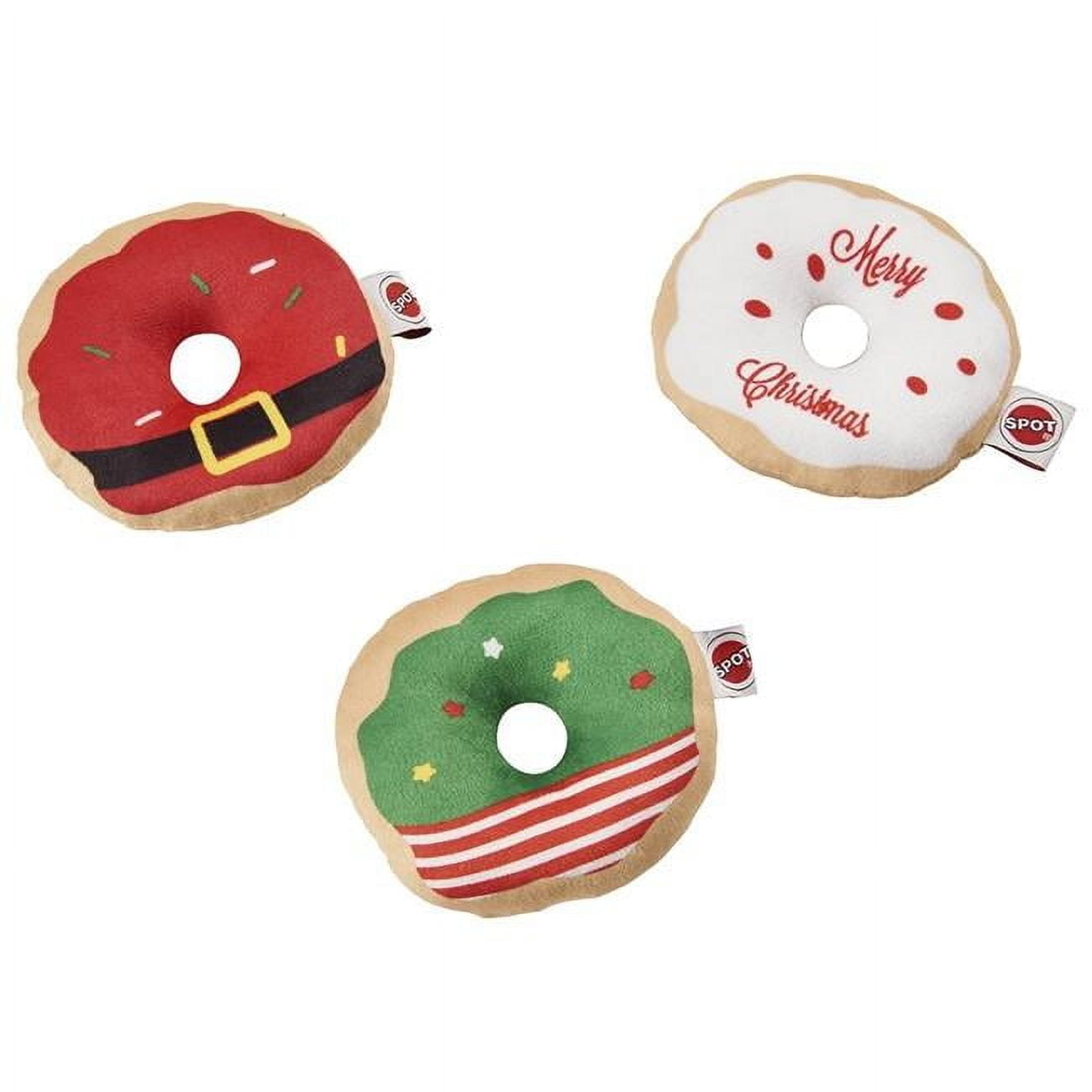 Ethical Products 103002 4 in. Holiday Glazed Donuts Cat Toy, Assorted ...