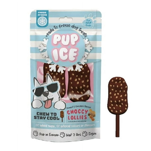 Pup Ice Choccy Lollies, Peanut Butter & Chocolate 2pk - Walmart.com