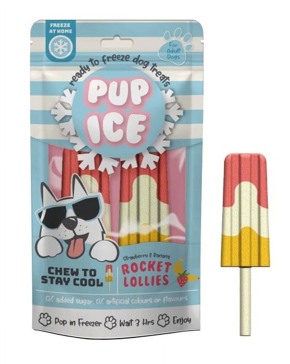 Pup Ice Rocket Lollies, Strawberry & Banana 2pk - Walmart.com