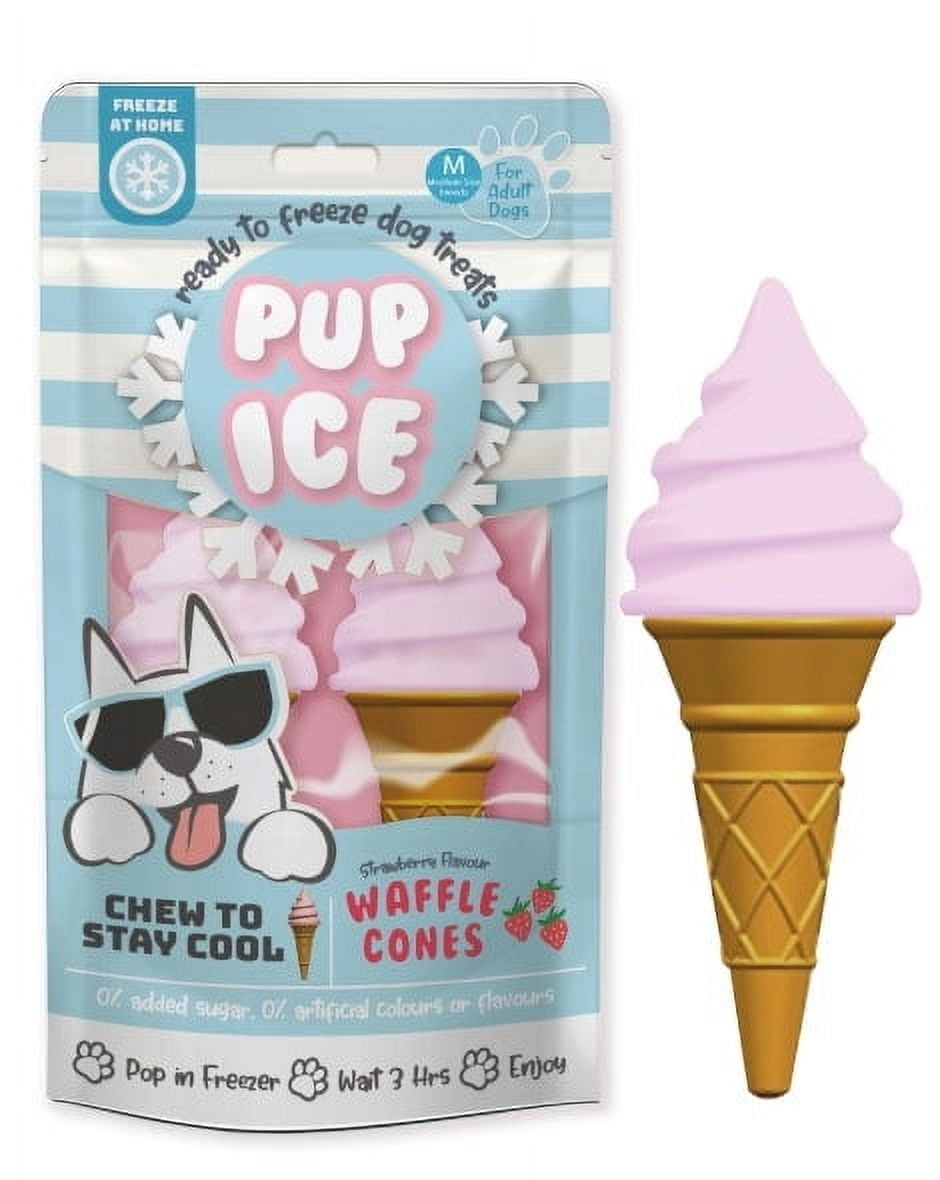 Pup Ice Waffle Cone, Strawberry 2pk - Walmart.com