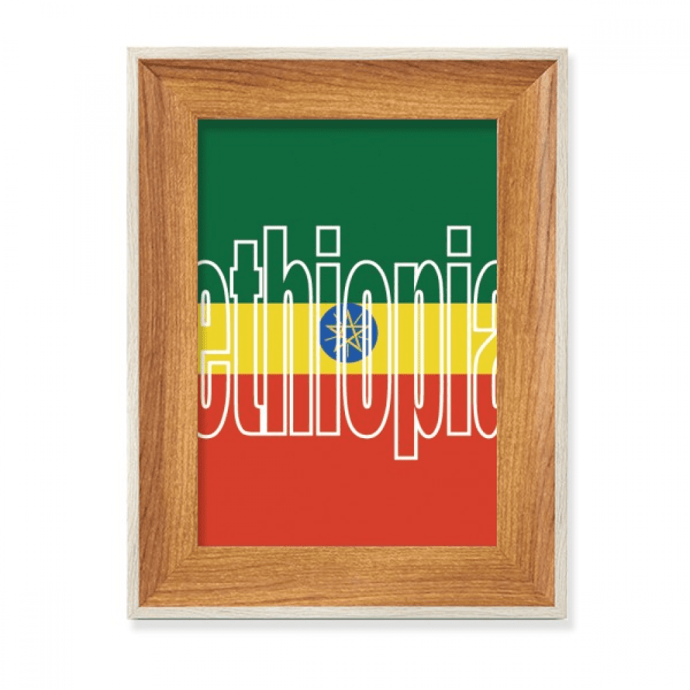 Ethiopia Country Flag Name Desktop Wooden Photo Frame Display Picture ...