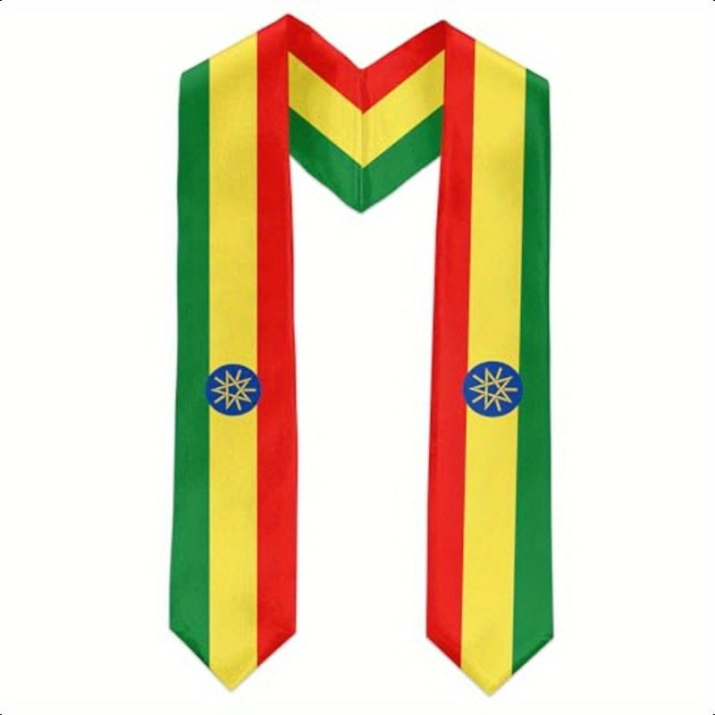 Ethiopia Flag International Graduate Satin Stole Scarf with National ...