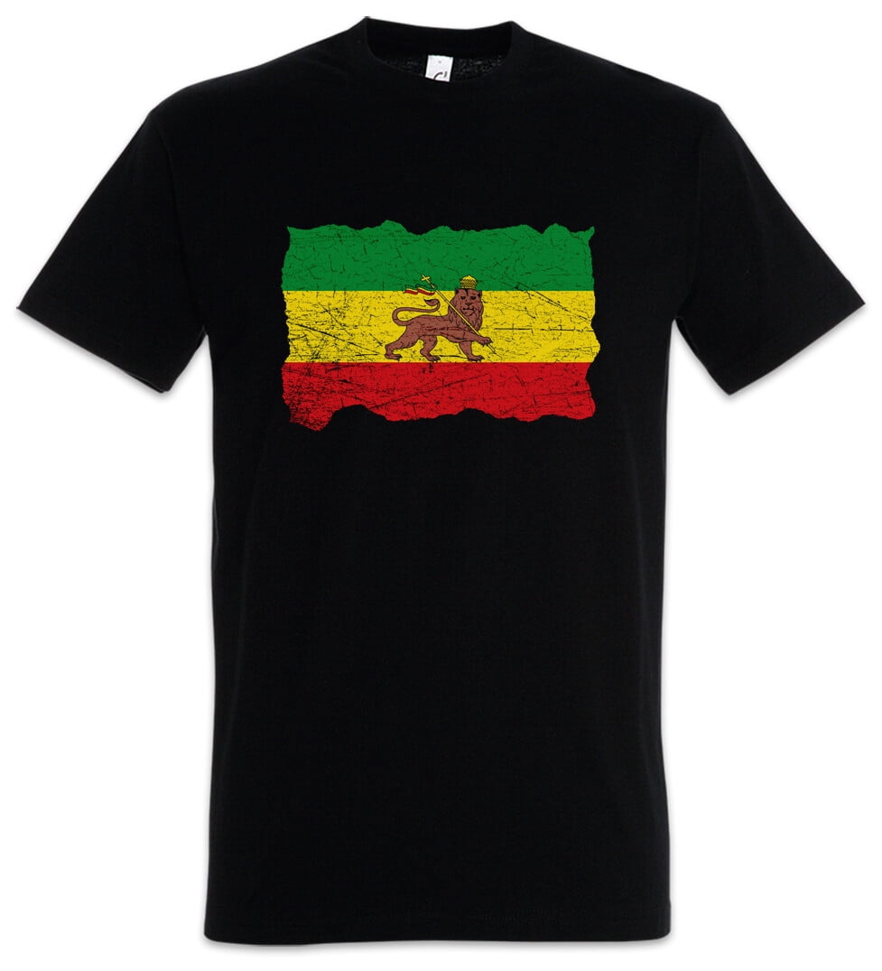 Ethiopia Rastafari Flag T-Shirt Rasta Babylon Irie Ska Reggae Jamaica ...