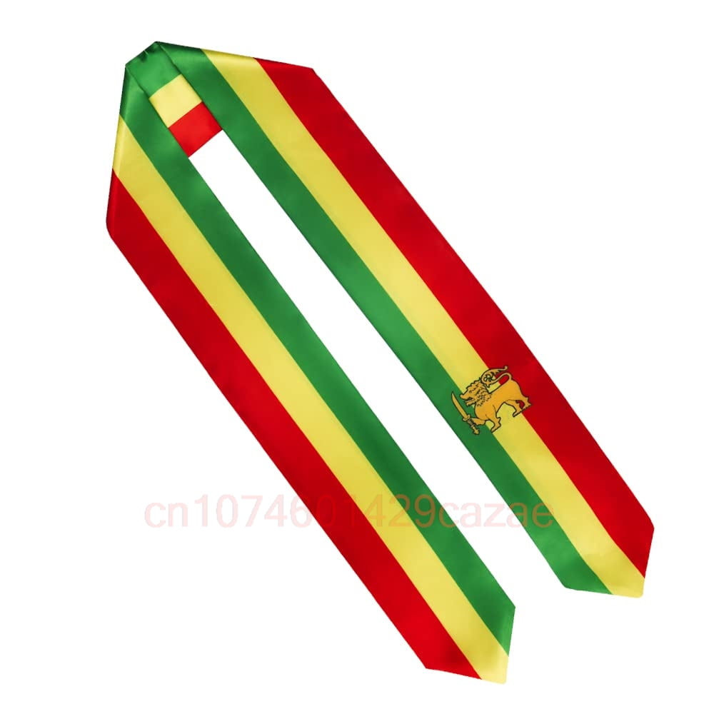 Ethiopia Rastafari Lion Country Nation Flag Graduation Stole Sash Scarf ...
