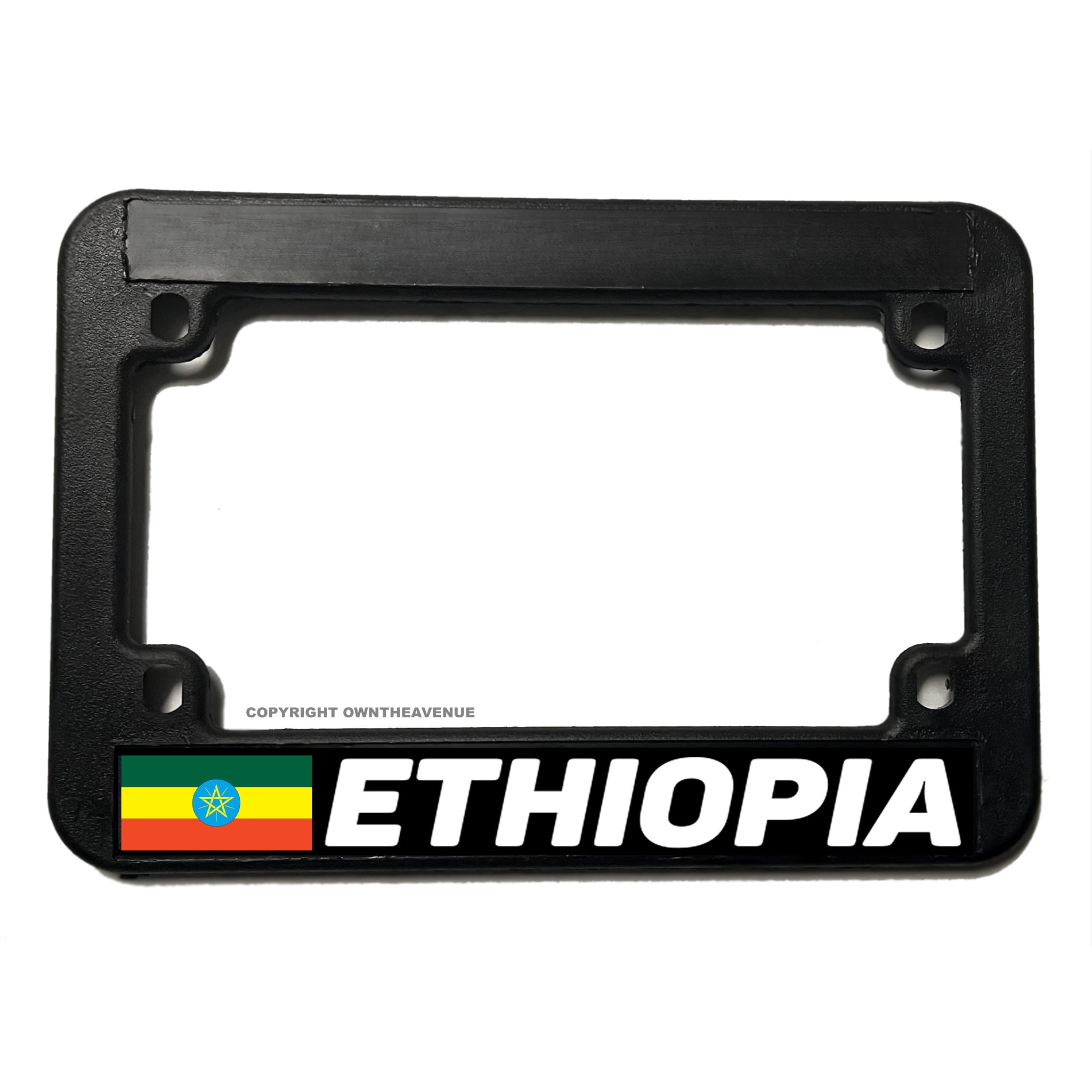 Ethiopia World Country Flag Motorcycle License Plate Frame - Walmart.com