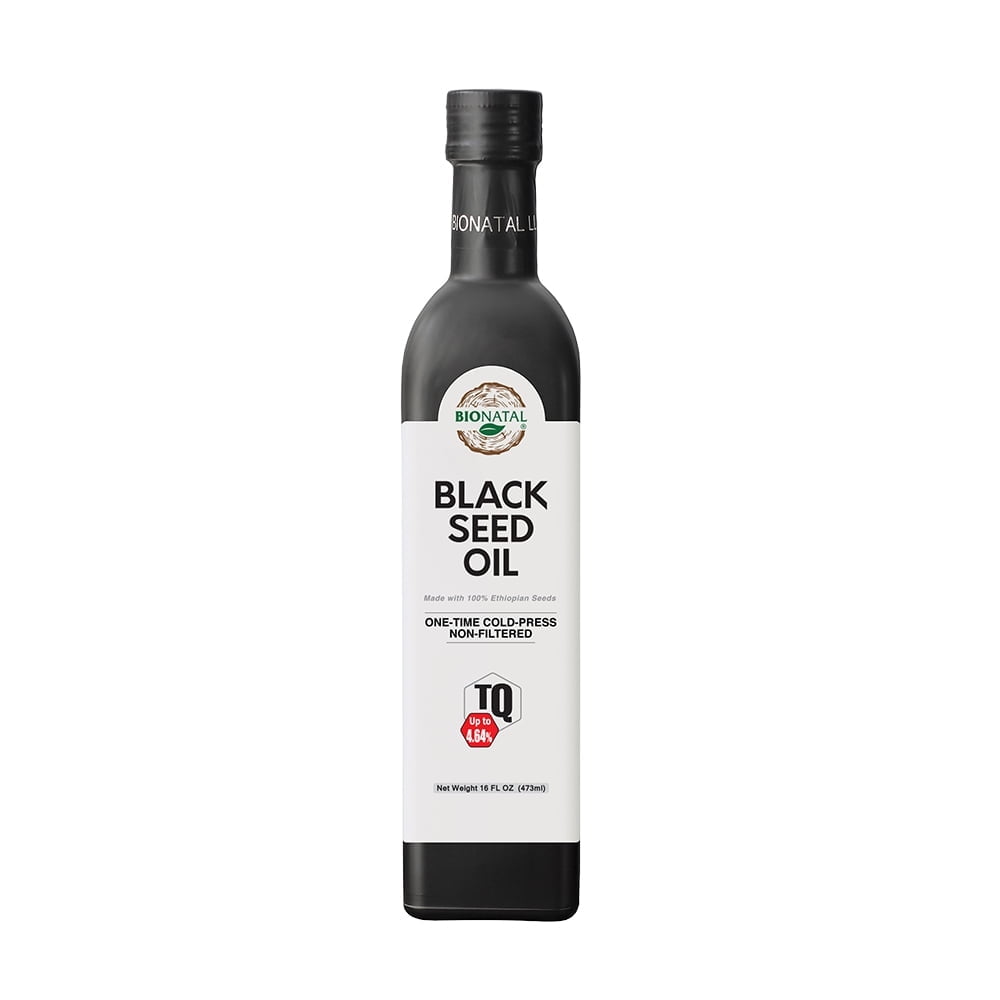 BioNatal Ethiopian Black Seed Oil, 16oz Glass, Cold Pressed, 100% Pure Nigella Sativa - Walmart.com