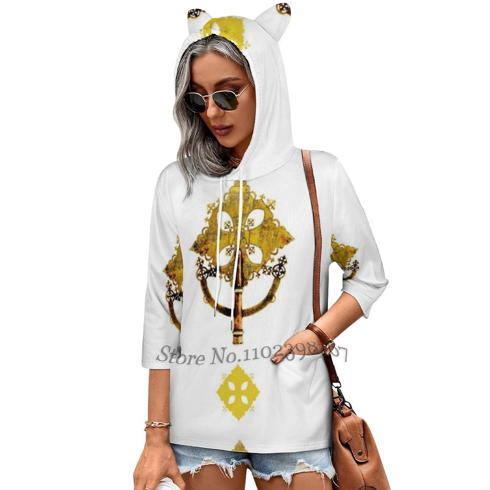 Ethiopian Cross. Oversized Hoodie Women Drawstring Sweatshirts ...