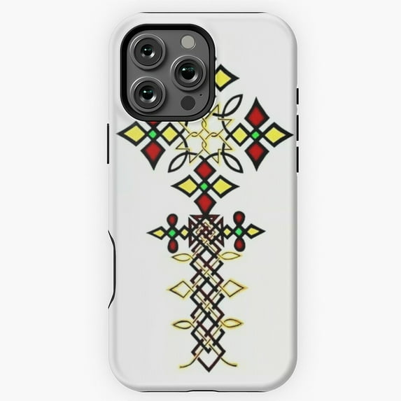 Ethiopian Cross Traditional Symbol Art iPhone Case 17 16 15 14 13 12 11 ...