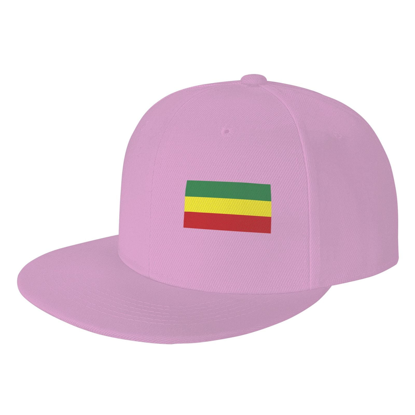 Ethiopian Flag Flat Bill Hats for Men Snapback Skull Skateboard Hats ...