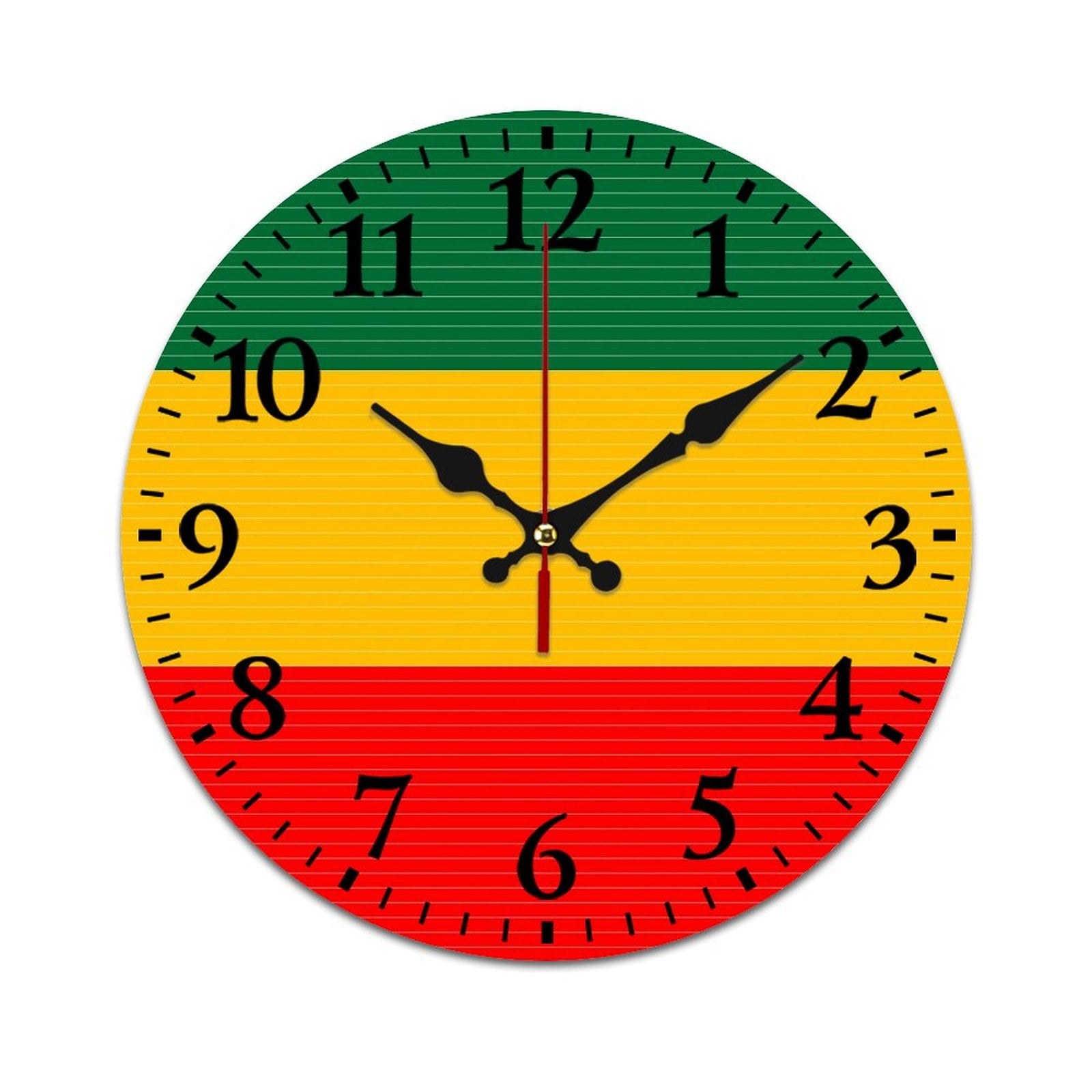 Ethiopian Flag Wall Clock Modern Design Clocks Wall Hanging Home Office ...