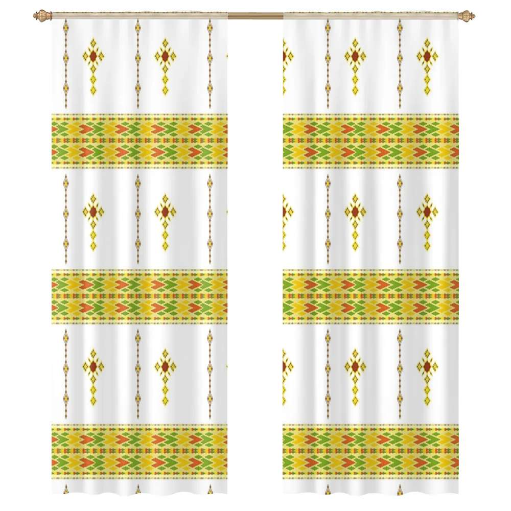 Ethiopian Habesha Tibeb Telet Sheer Voile Curtain Window Tulle Curtains ...