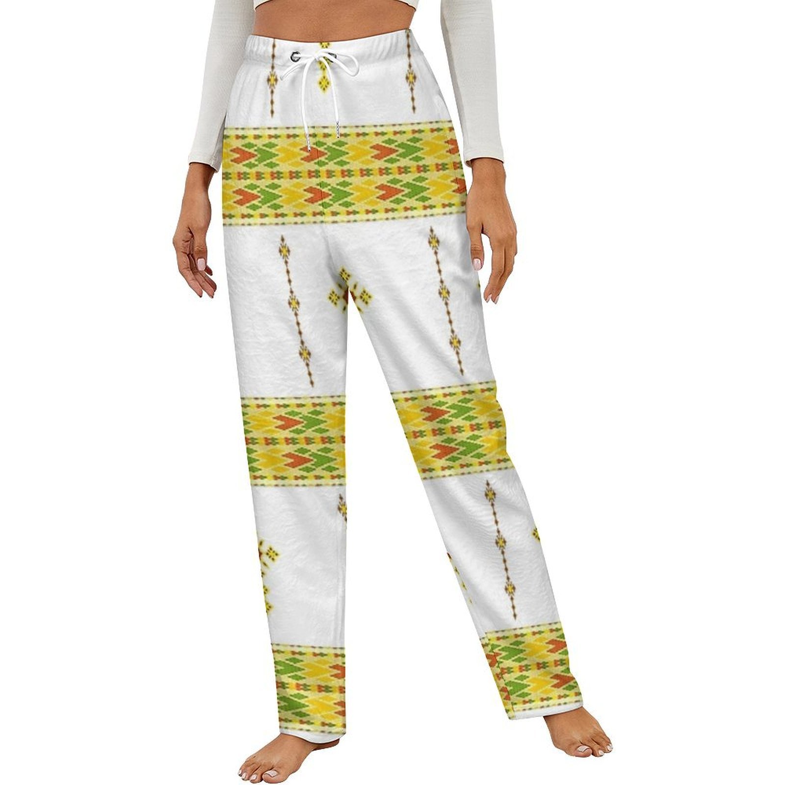 Ethiopian Habesha Tibeb Telet Winter Female Pants Flannel High Waist ...