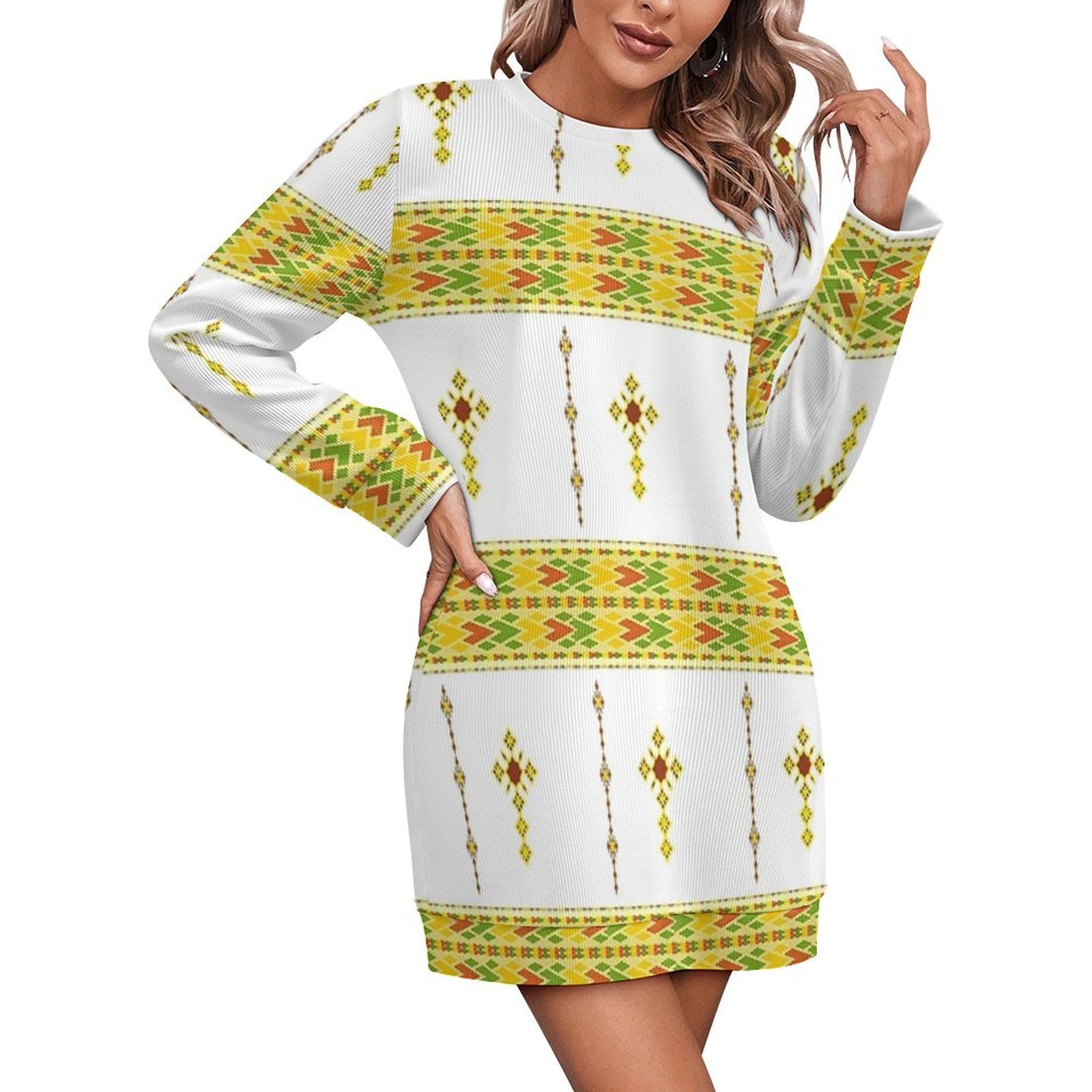 Ethiopian Habesha Tibeb Telet Women Elegant Long Sleeve Warm Dress ...