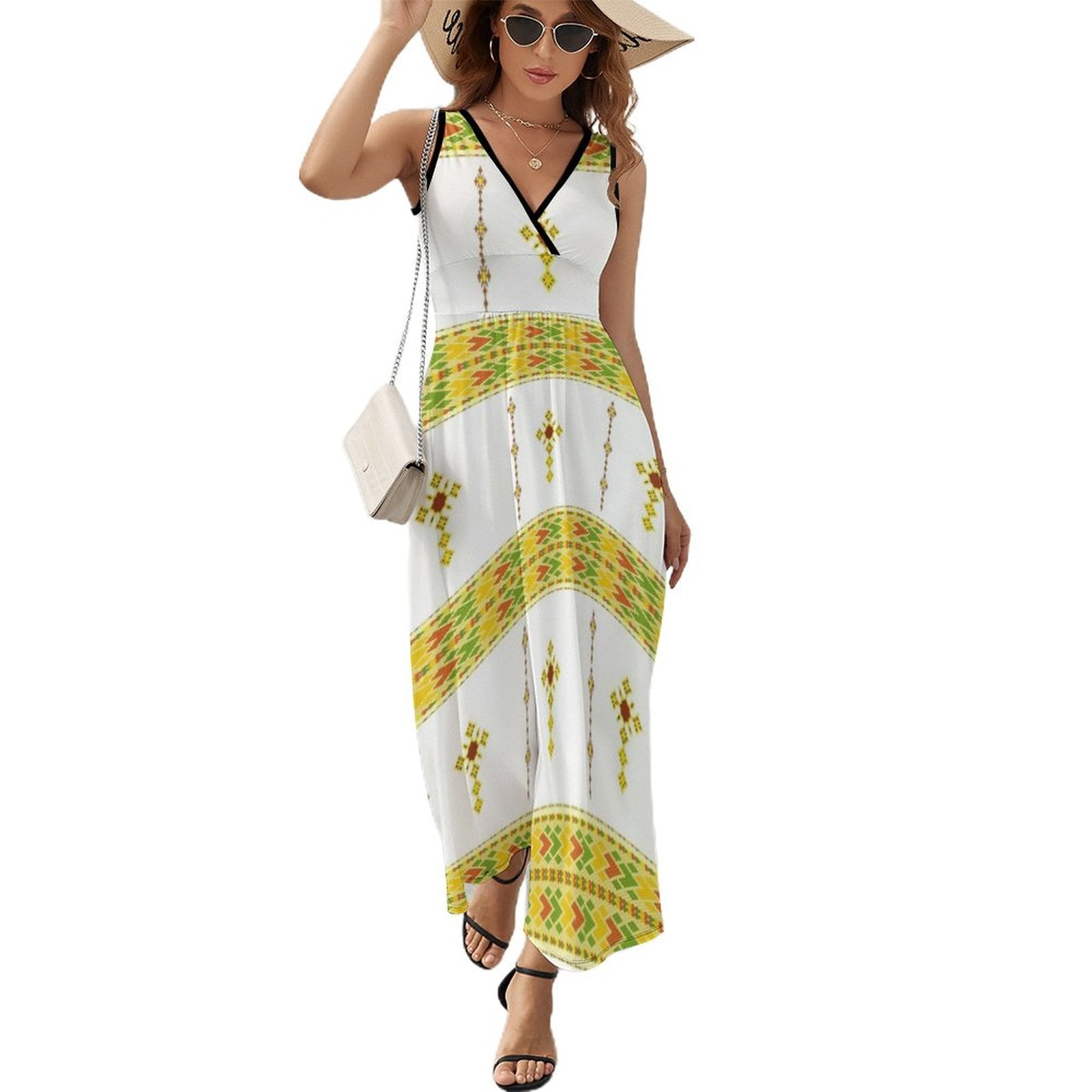 Ethiopian Habesha tibeb telet Sleeveless Dress summer dresses ladies ...