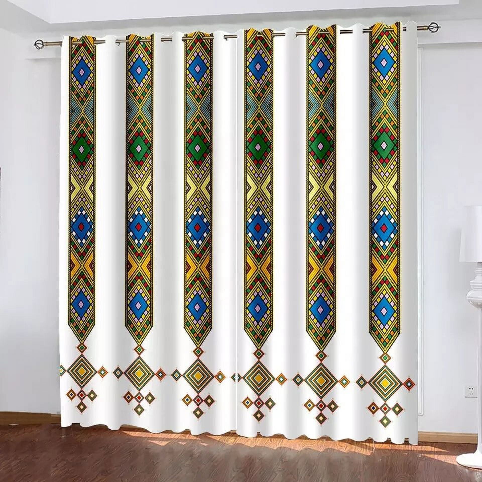 Ethiopian King Face Geometrical Design Living Room Bedroom Window ...