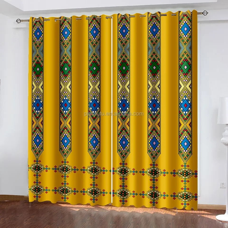 Ethiopian Nation of Africa Design Light Filtering Drapes Window ...