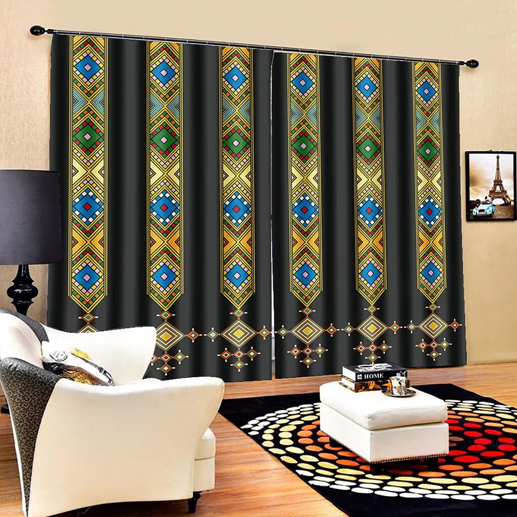 Ethiopian Nation of Africa Design Light Filtering Drapes Window ...