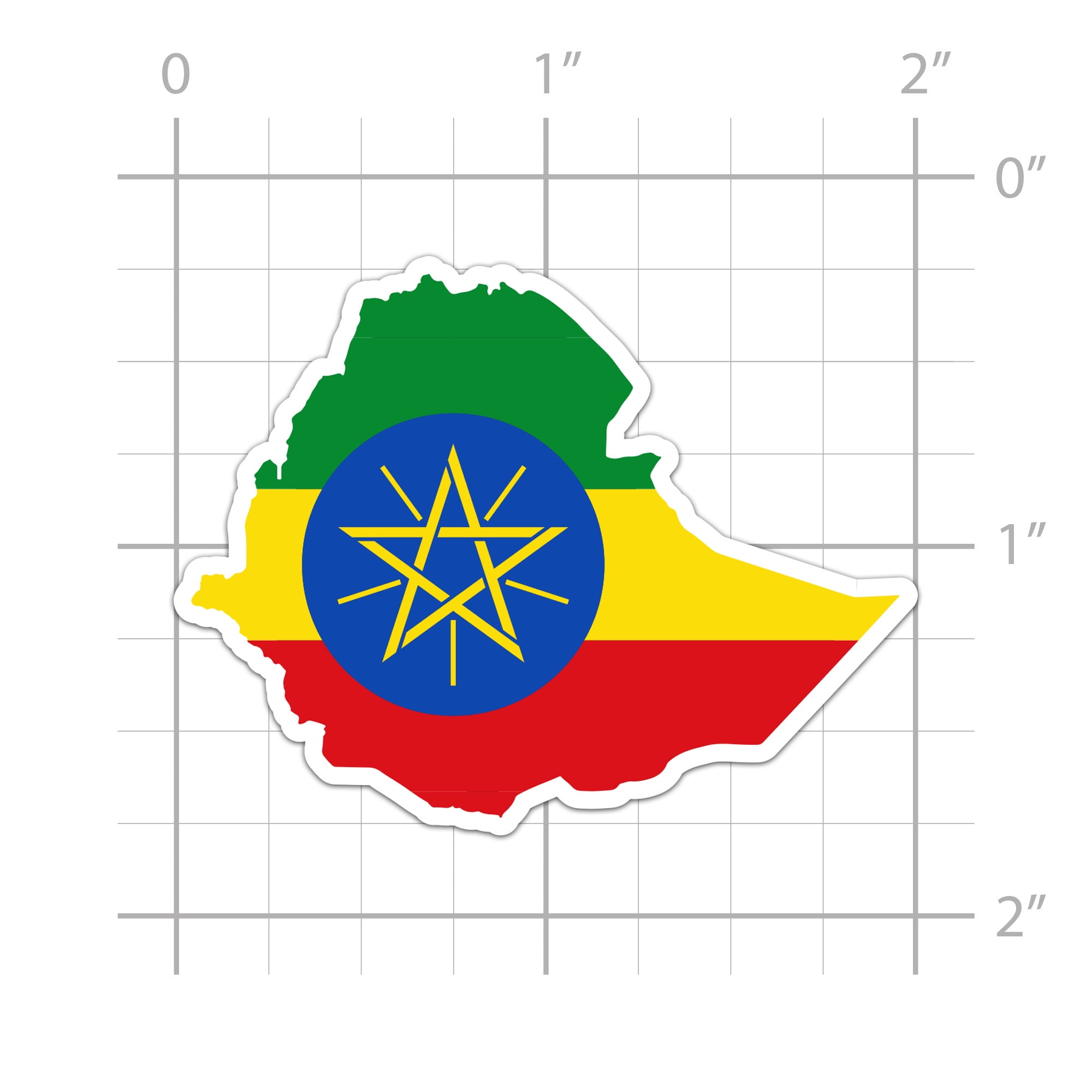 Ethiopian Shaped Ethiopia Flag Sticker for water bottle phone tumbler ...