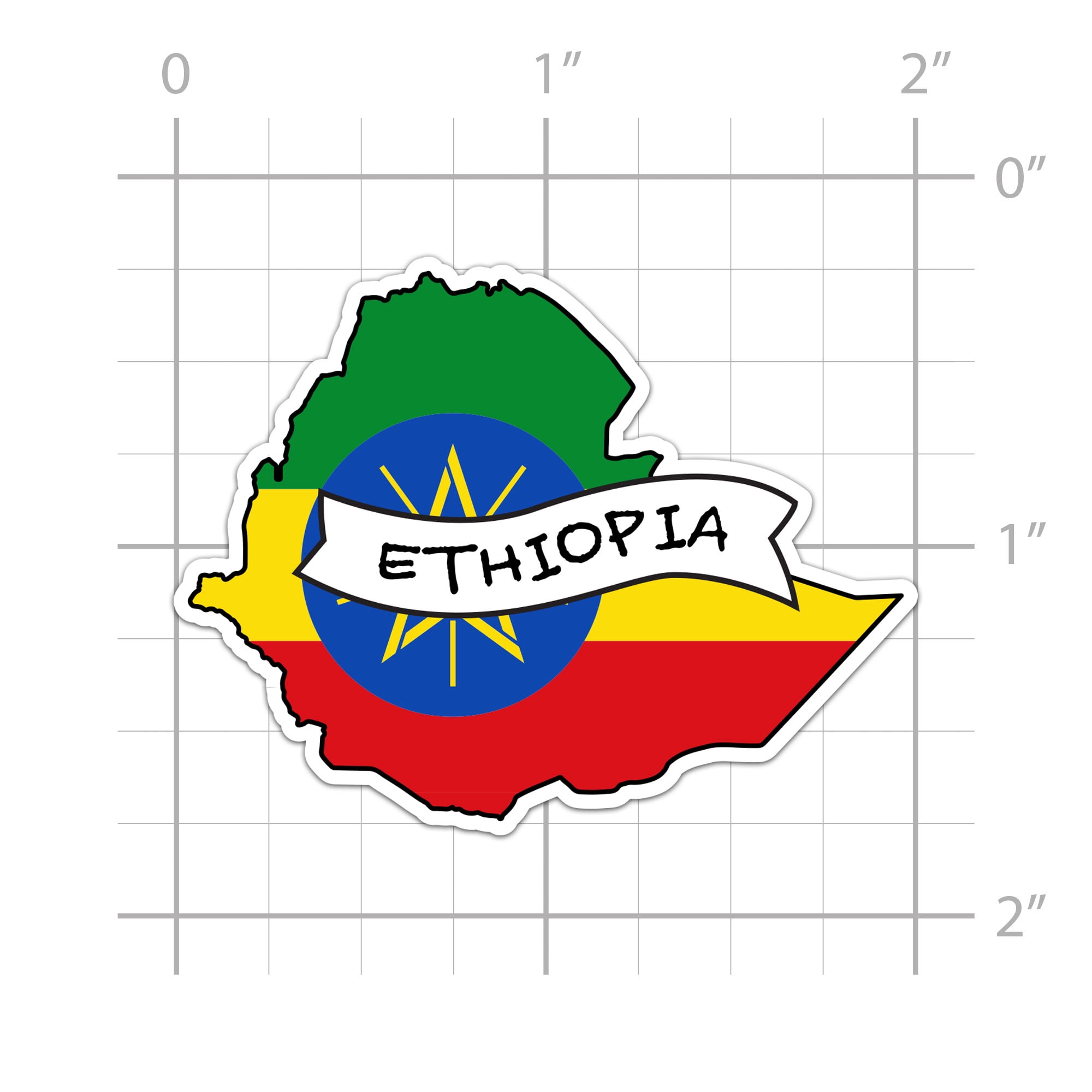 Ethiopian Shaped Ethiopia Flag Sticker for water bottle phone tumbler ...