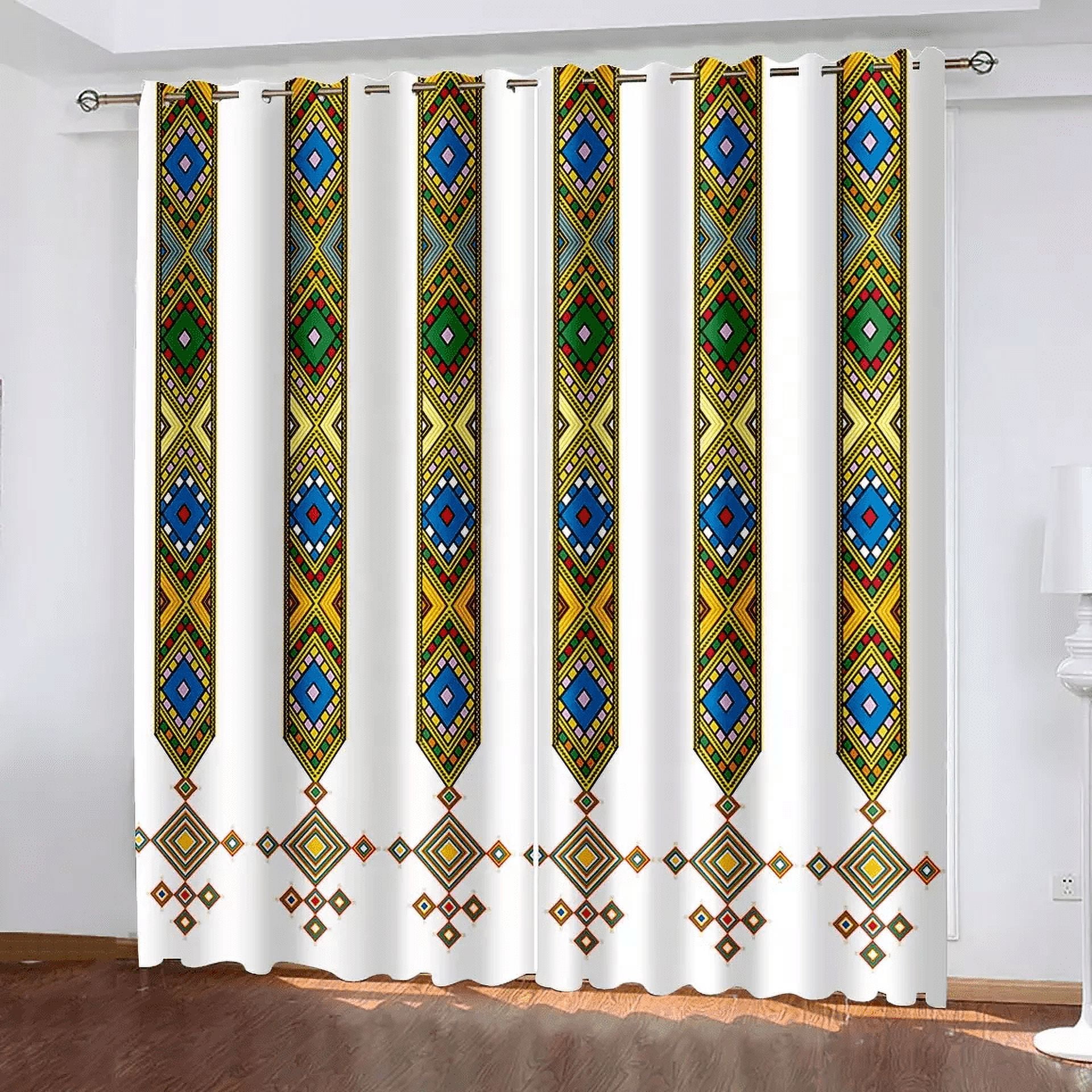 Ethiopian Traditional Pattern Curtain Vertical Frame Geometric Design ...